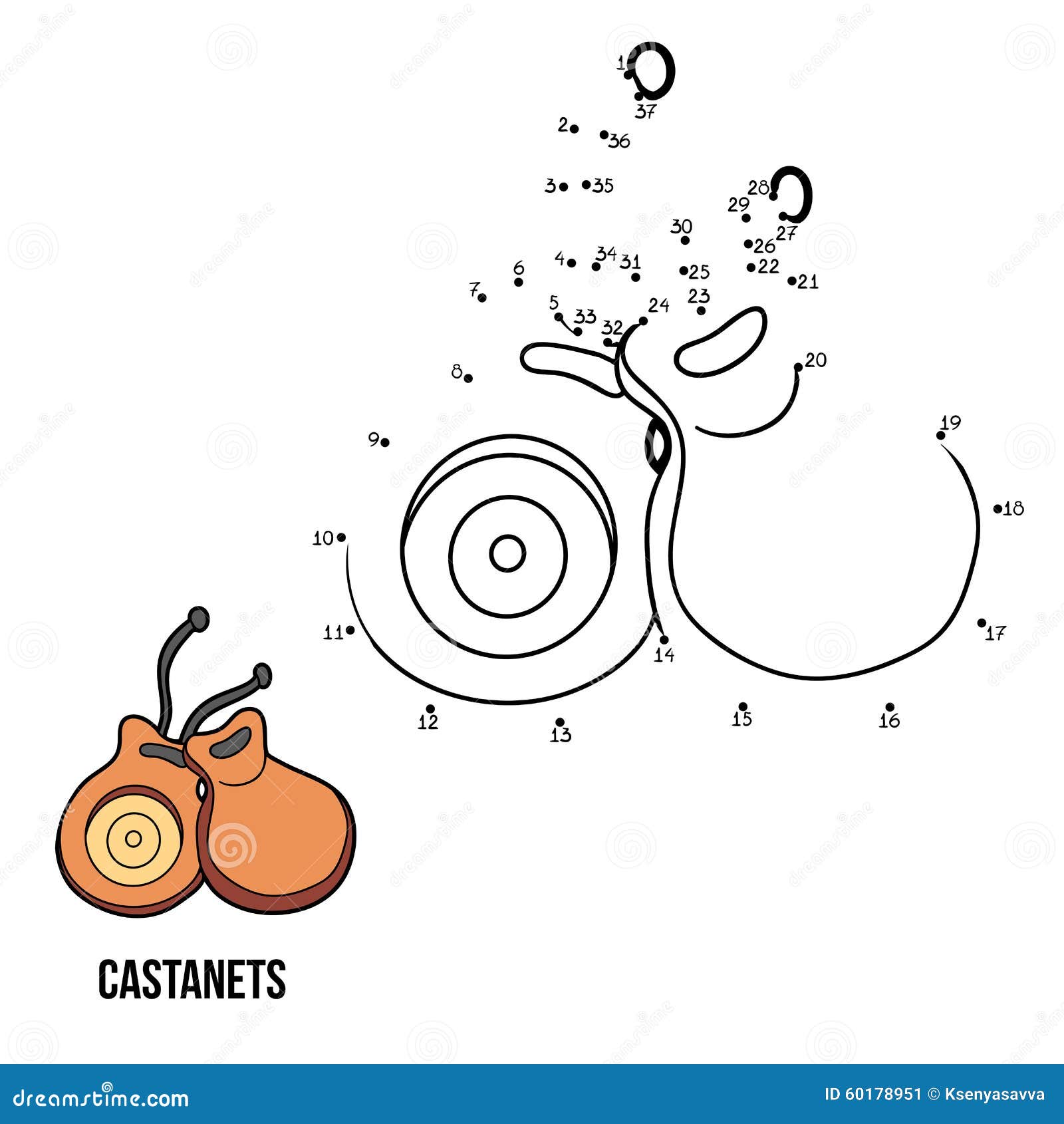 Castanets Coloring Page Vector Illustration | CartoonDealer.com #120196256