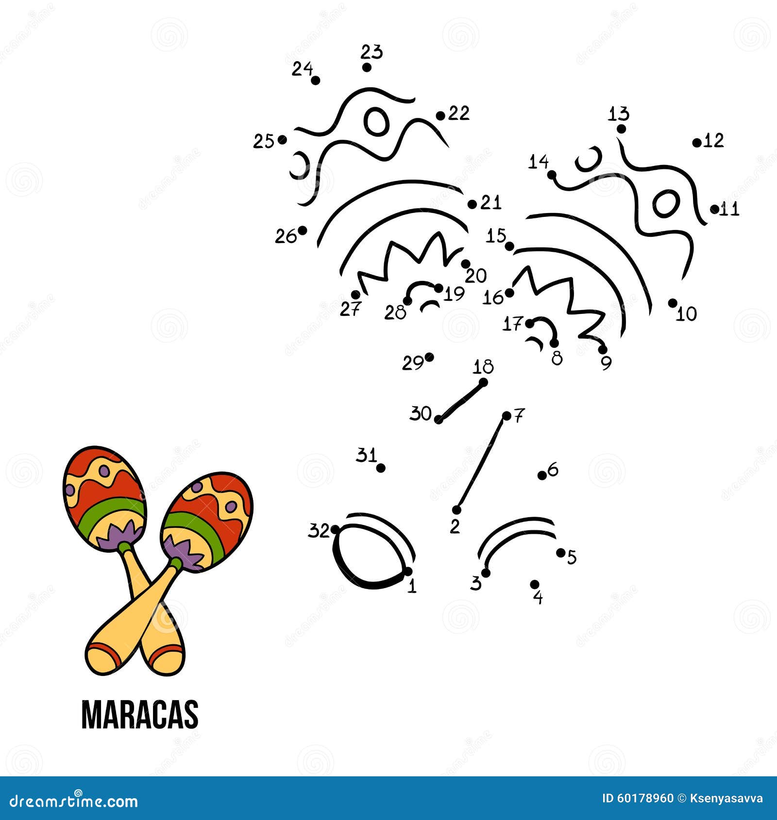 Castanets Coloring Page Vector Illustration | CartoonDealer.com #120196256