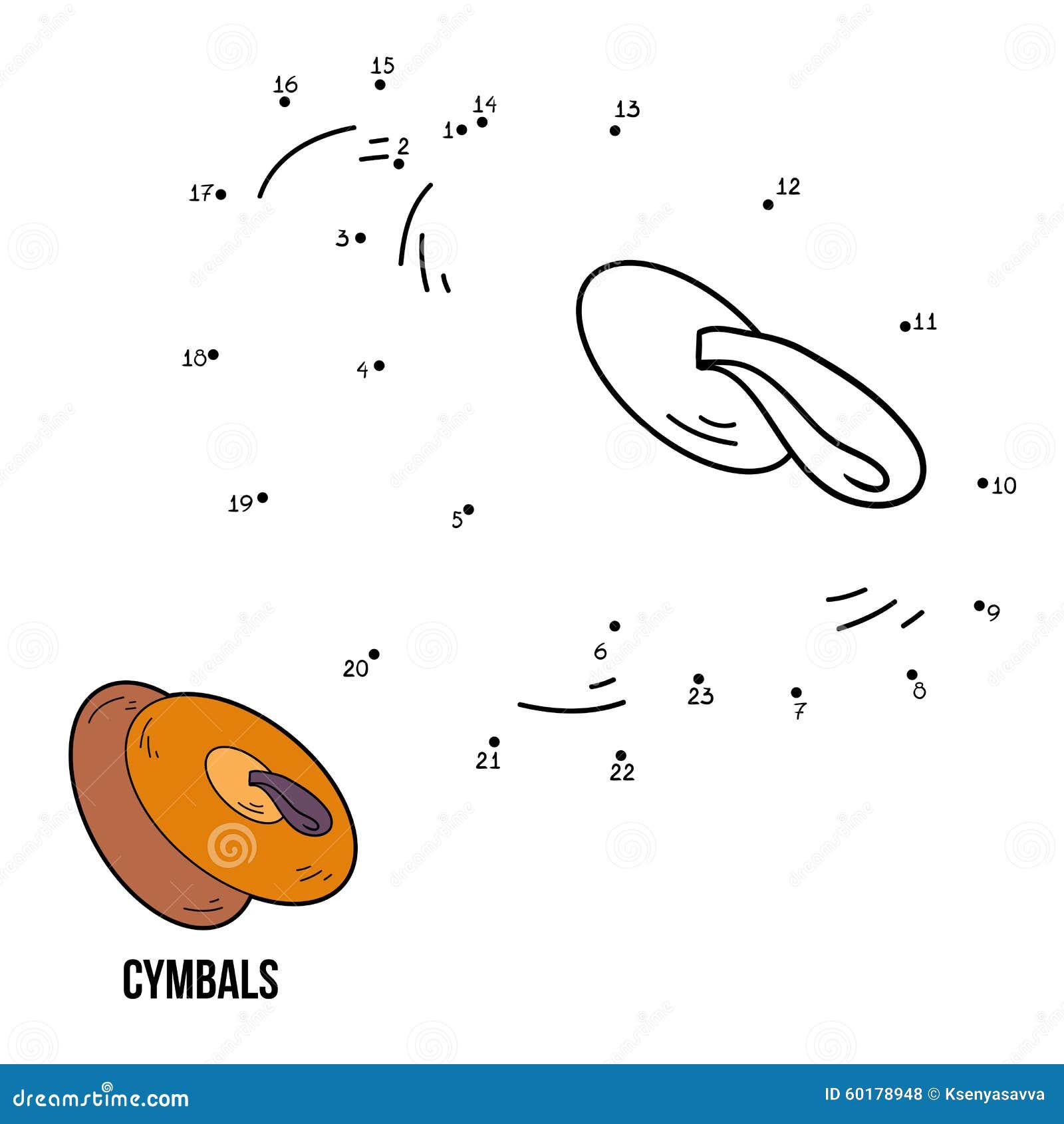 Numbers Game for Children: Musical Instruments (cymbals) Stock Vector ...