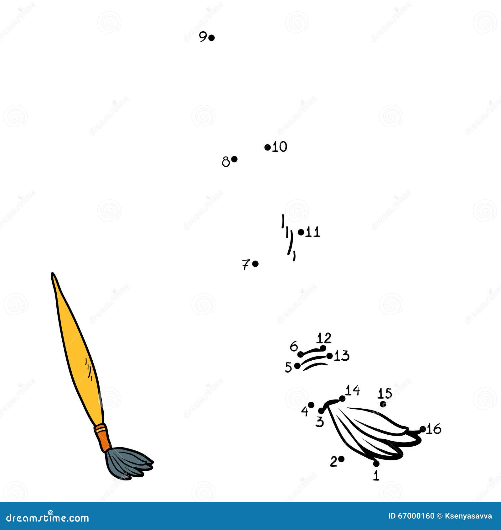 Numbers Game for Children (paintbrush) Stock Vector - Illustration of ...