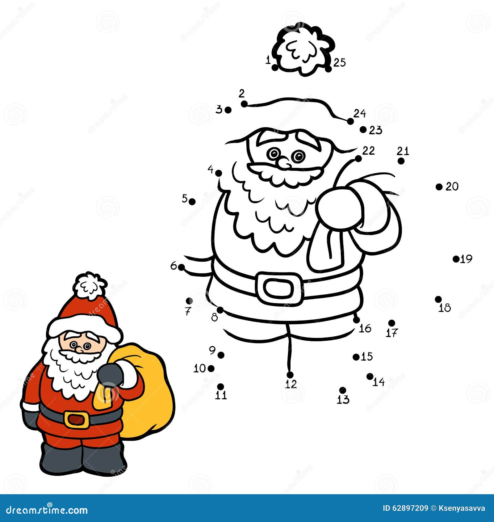 Numbers Game for Children: Santa Claus Stock Vector - Illustration of ...