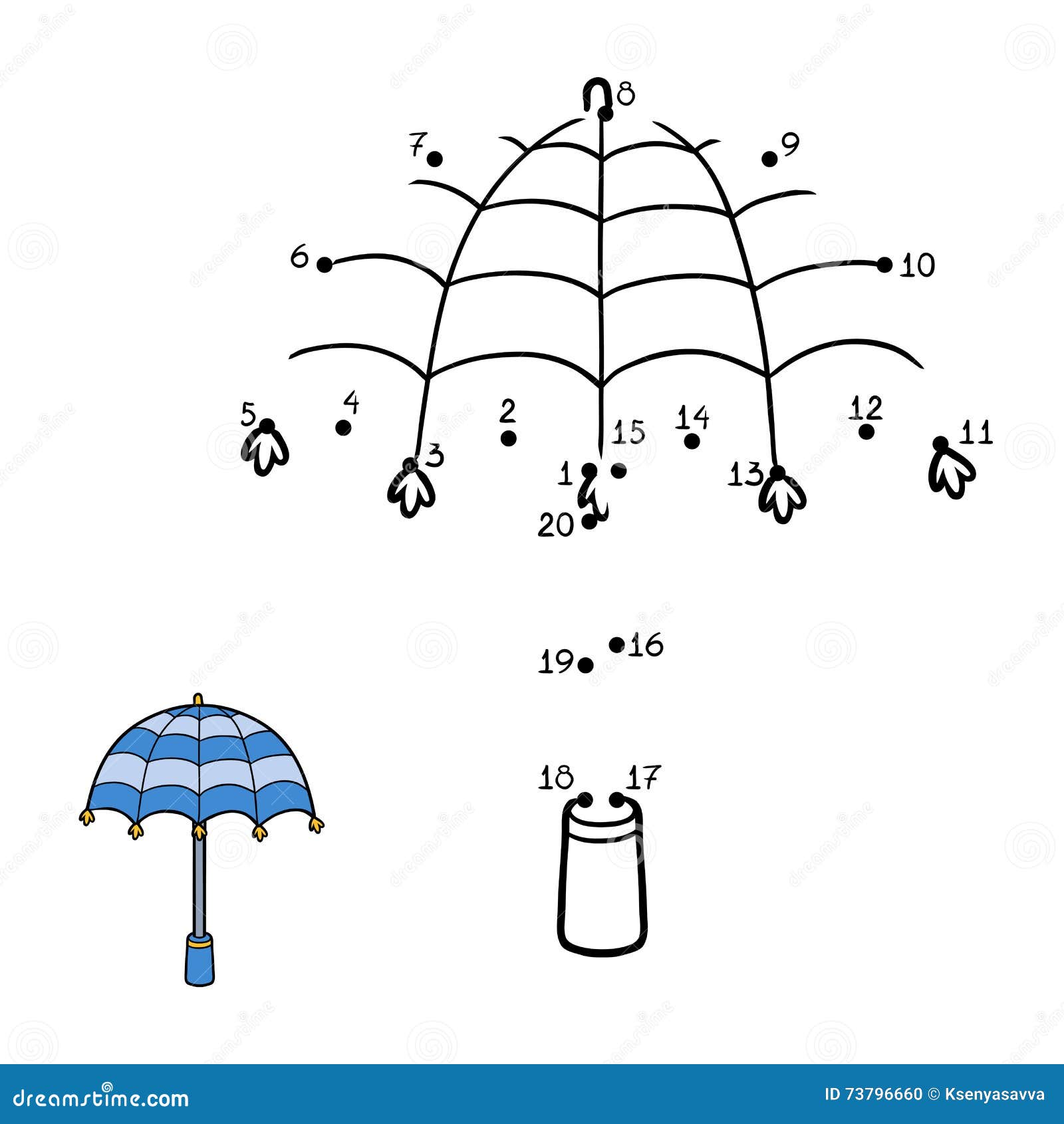 Numbers Game for Children. Umbrella Stock Vector - Illustration of ...