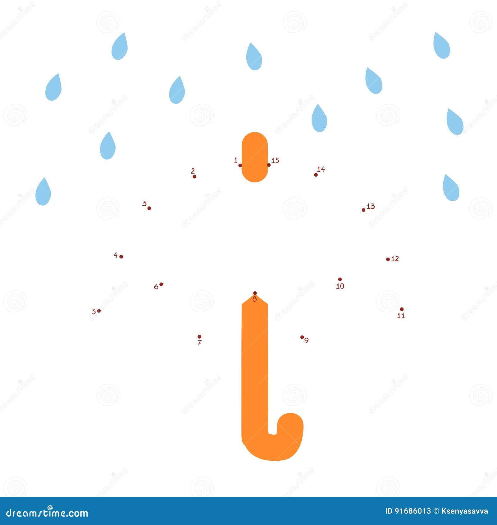 Numbers Game for Children, Umbrella Stock Vector - Illustration of ...