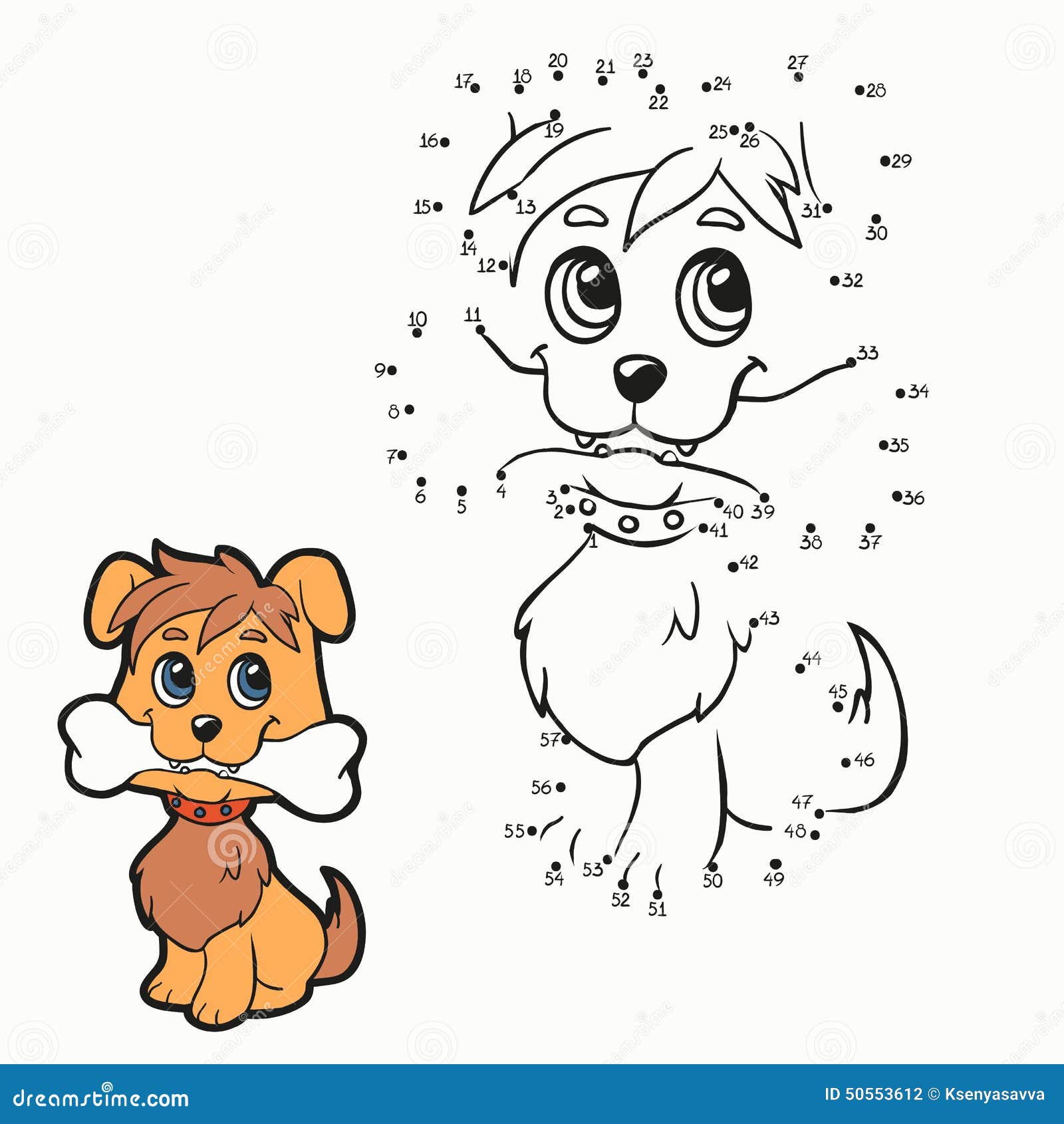 Numbers game (dog) stock vector. Illustration of doodle - 50553612