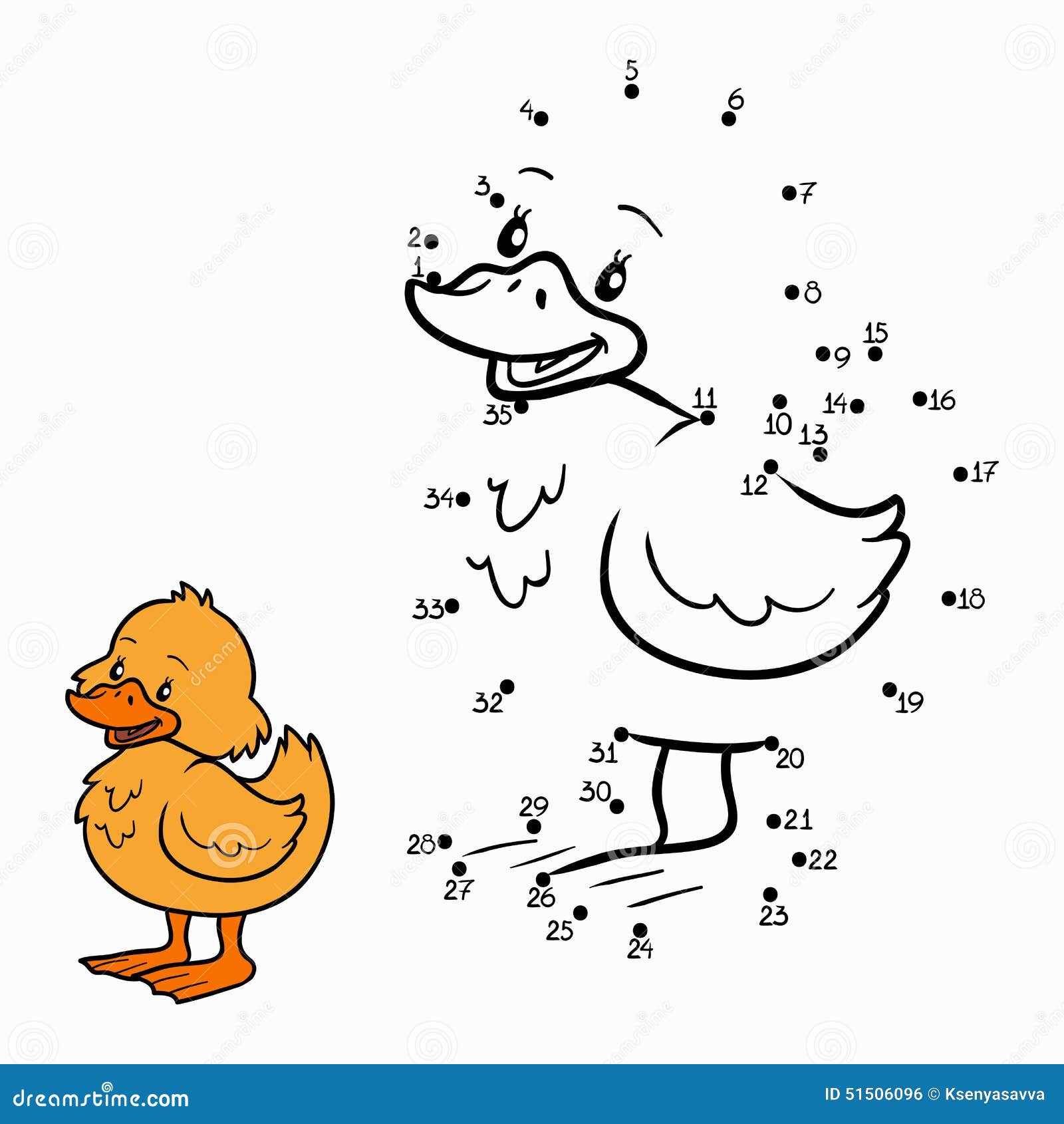 Numbers game (duck) stock vector. Illustration of color - 51506096