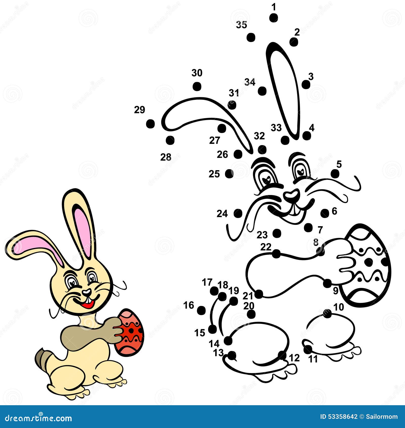 Numbers Game. Easter Rabbit Stock Vector - Illustration of color, bunny ...