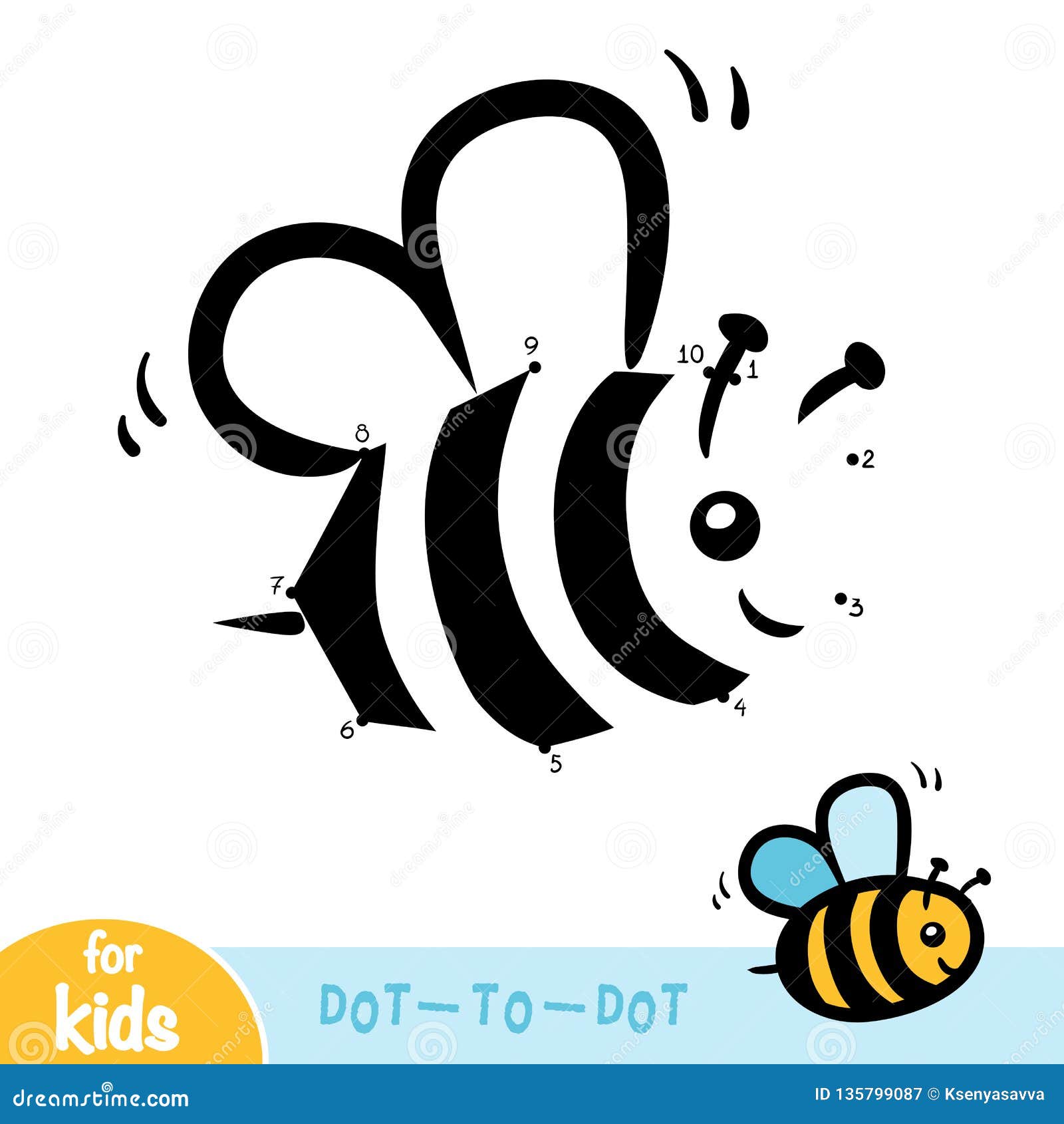 Numbers Game, Education Game for Children, Bee Stock Vector ...