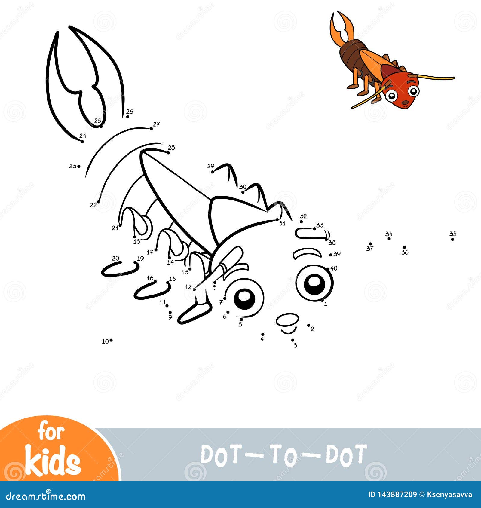 Numbers Game, Education Game for Children, Earwig Stock Vector ...