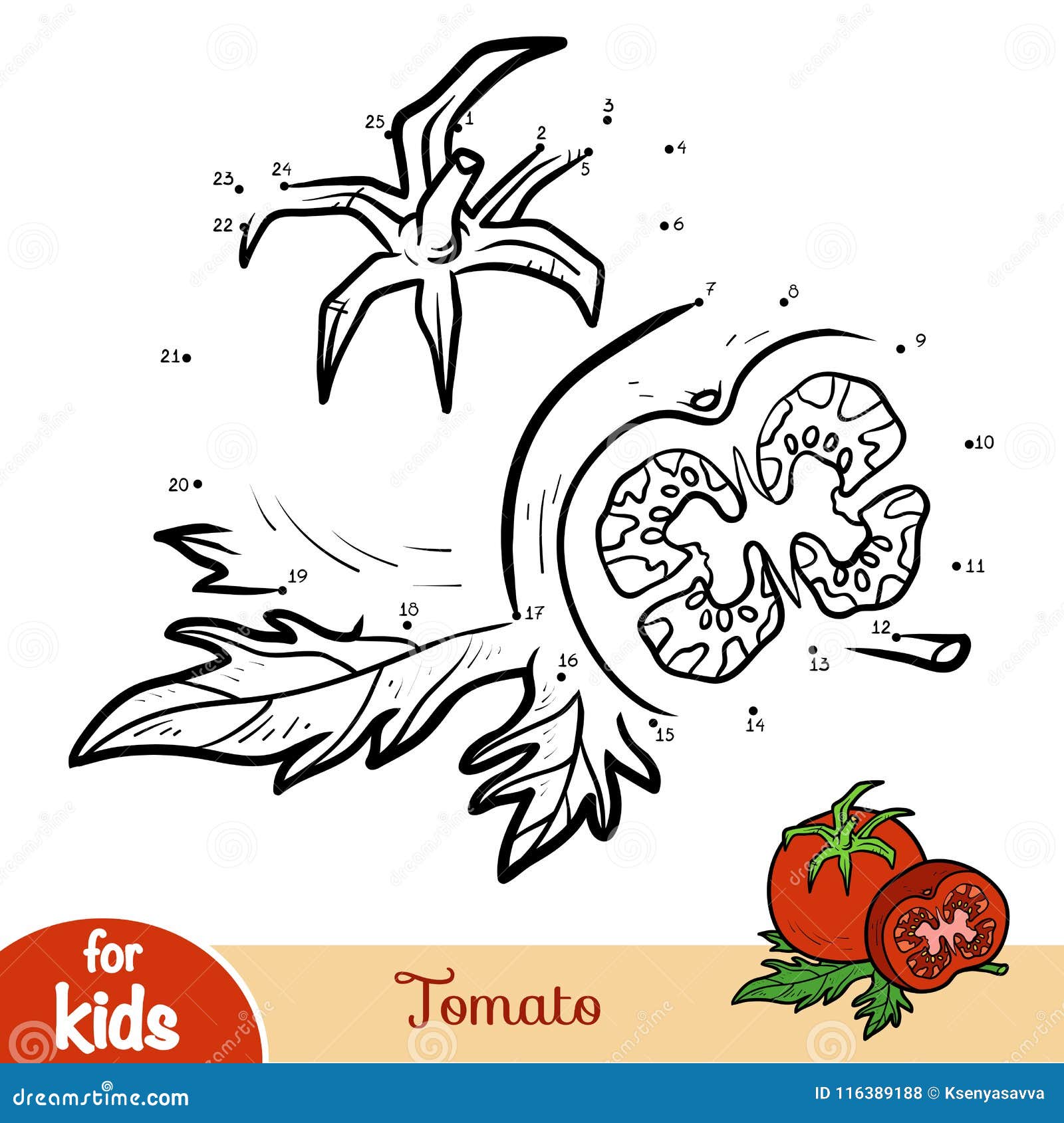 Numbers Game, Education Game for Children, Tomato Stock Vector ...
