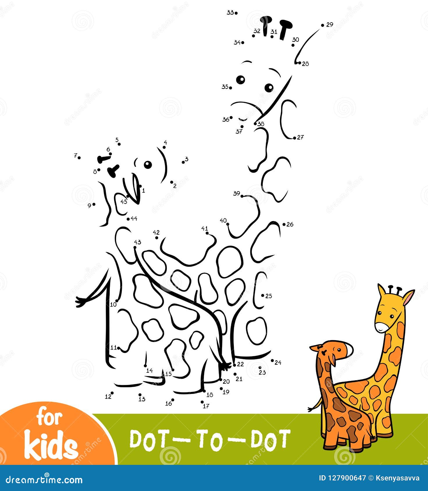 Numbers Game, Education Game for Children, Two Giraffes Stock Vector ...