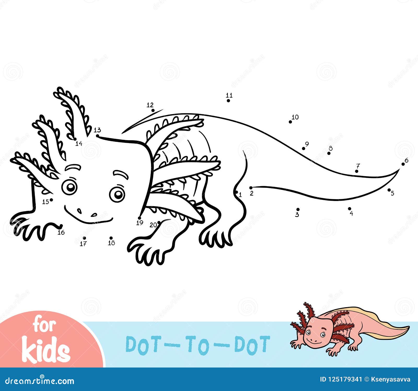 Numbers Game, Education Game for Children, Axolotl Stock Vector ...