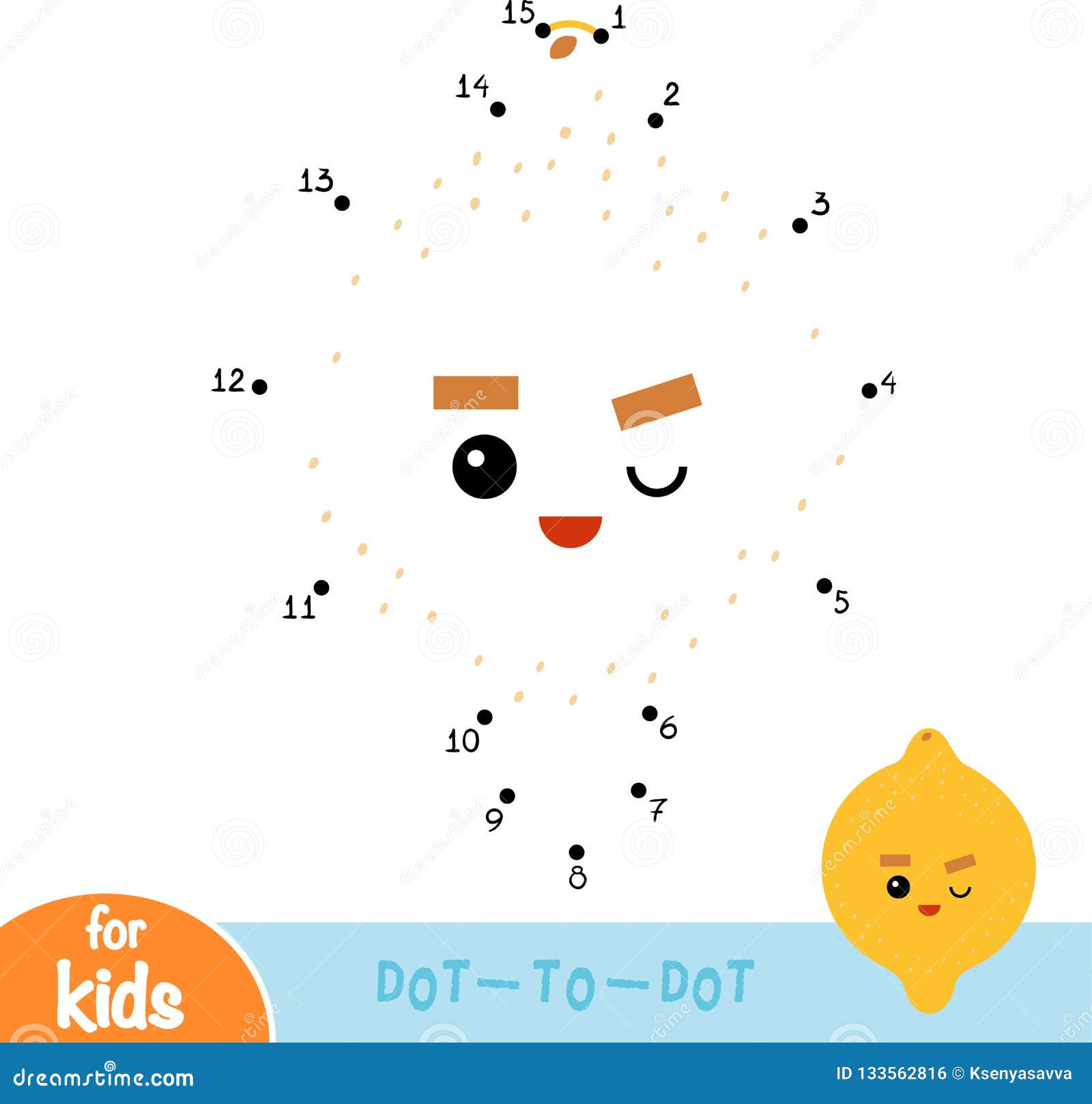 Numbers Game, Education Game for Children, Lemon Stock Vector ...