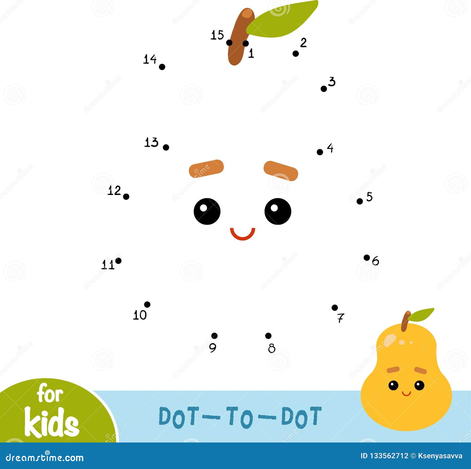 Numbers Game, Education Game for Children, Pear Stock Vector ...