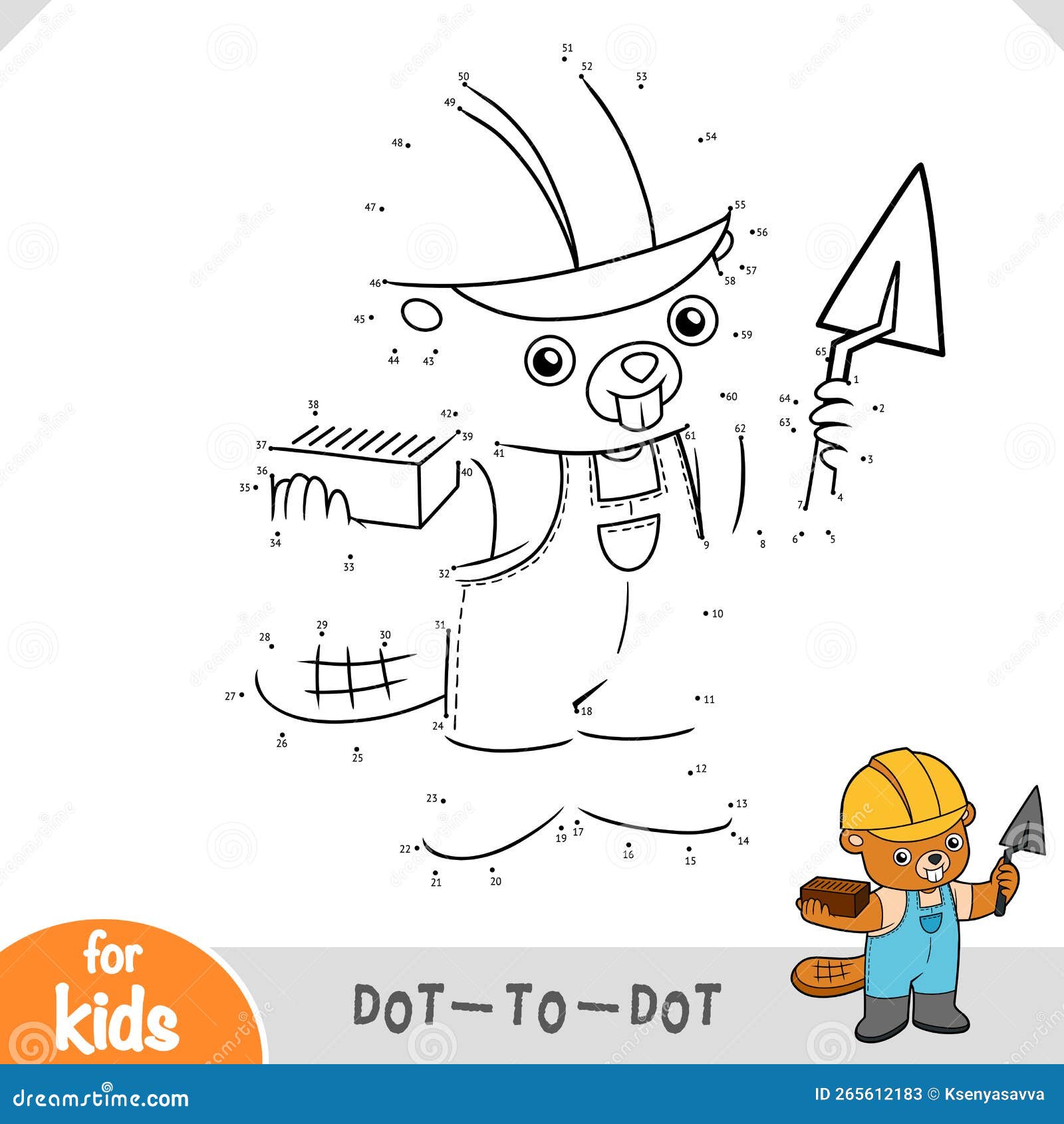 Numbers Game, Education Dot To Dot Game for Kids, Beaver Builder Stock ...