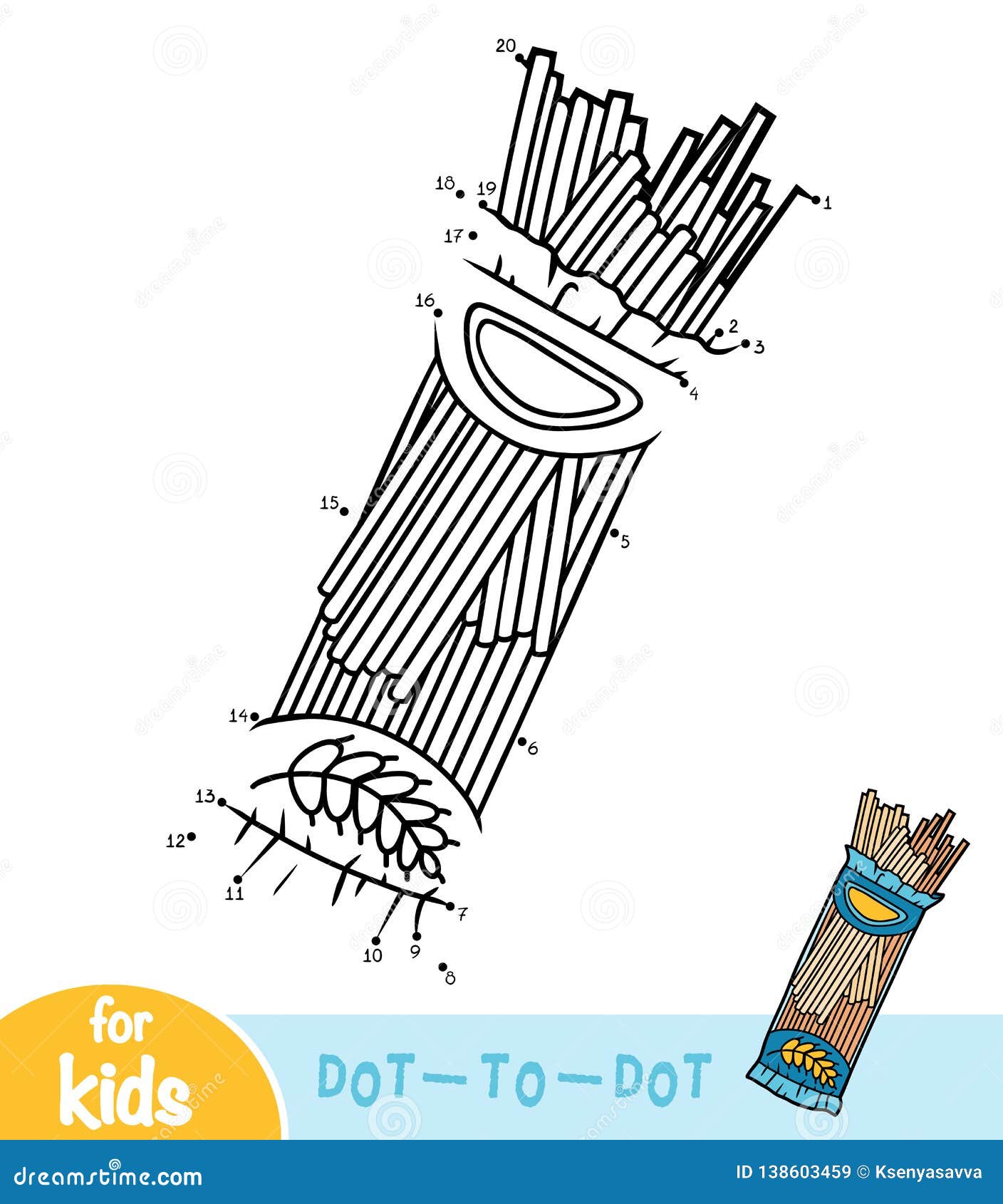 Numbers Game, Education Dot To Dot Game, Pasta Spaghetti Package Stock ...