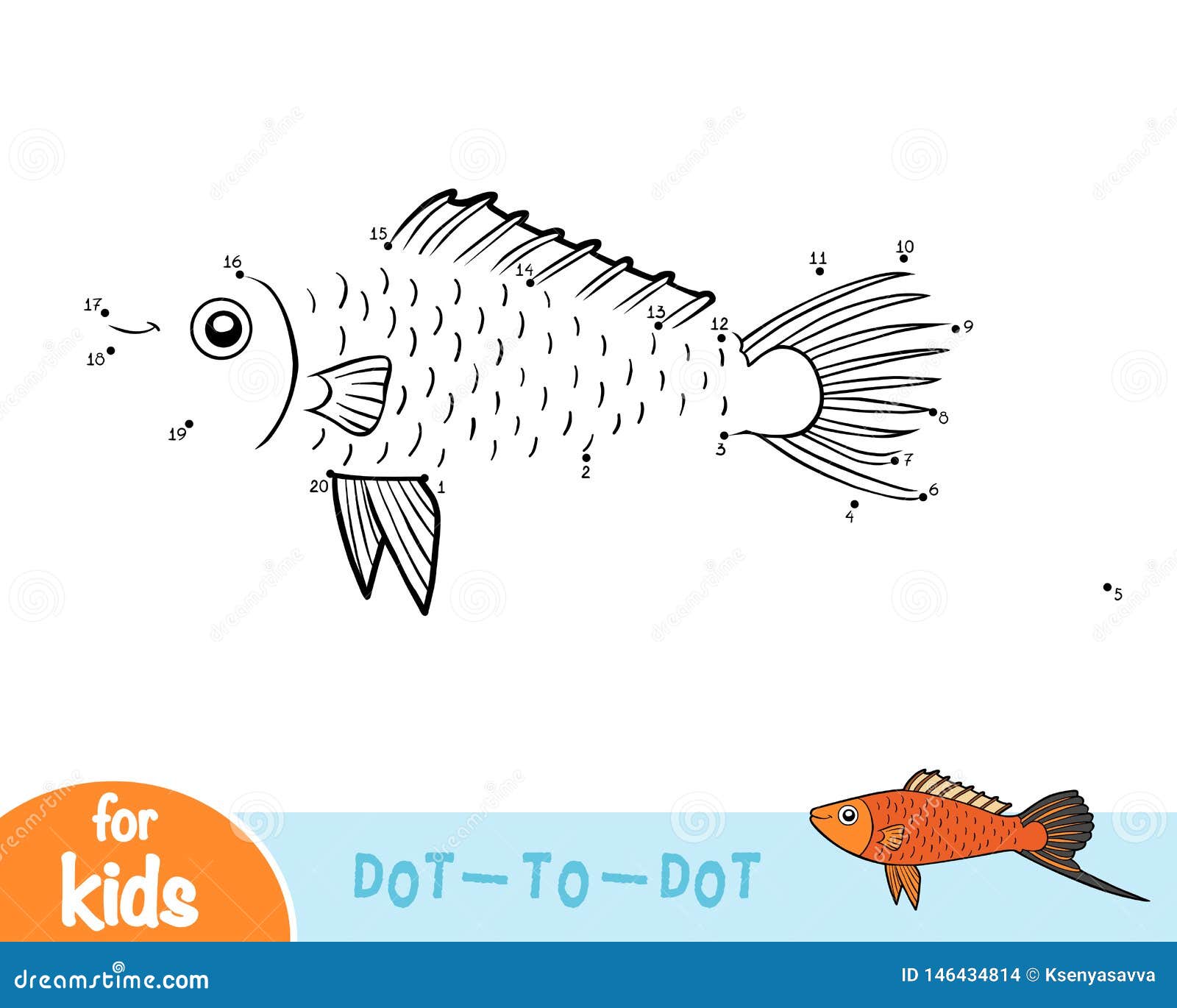 Numbers Game, Education Dot To Dot Game, Swordtail Fish Stock Vector ...