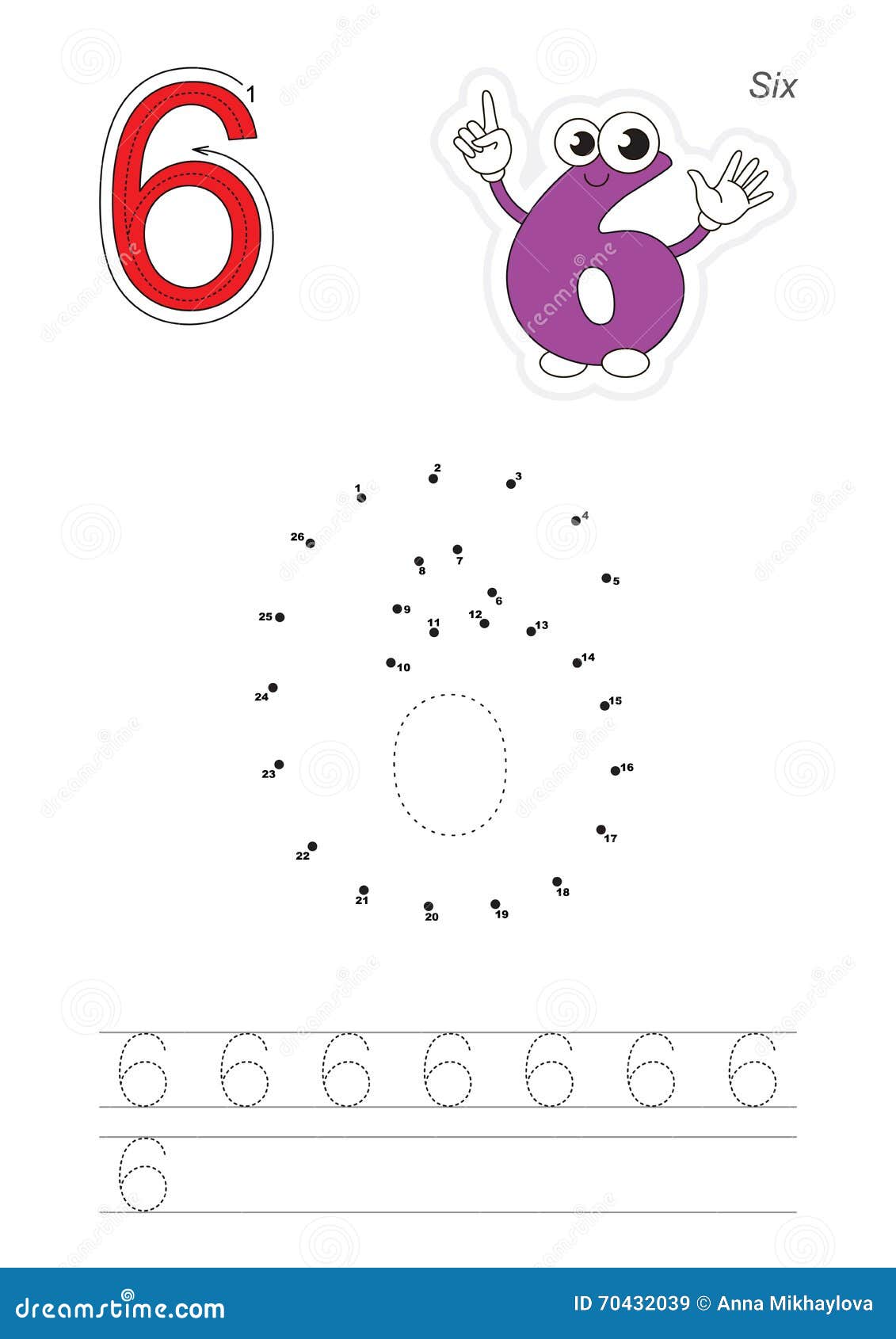Numbers Game for Figure Six Stock Illustration - Illustration of letter ...