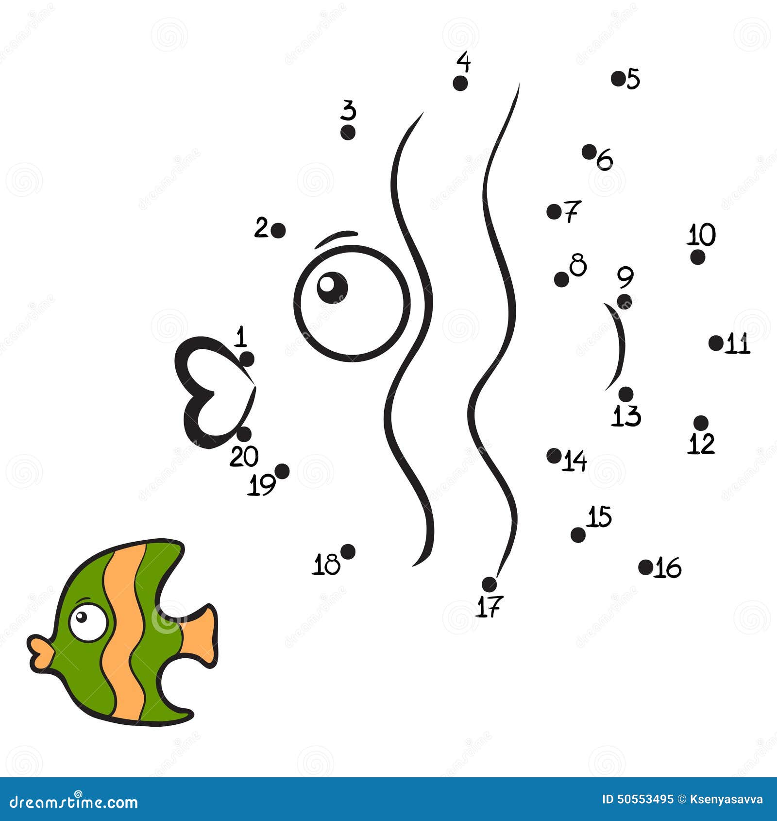 Numbers game (fish) stock vector. Illustration of color - 50553495