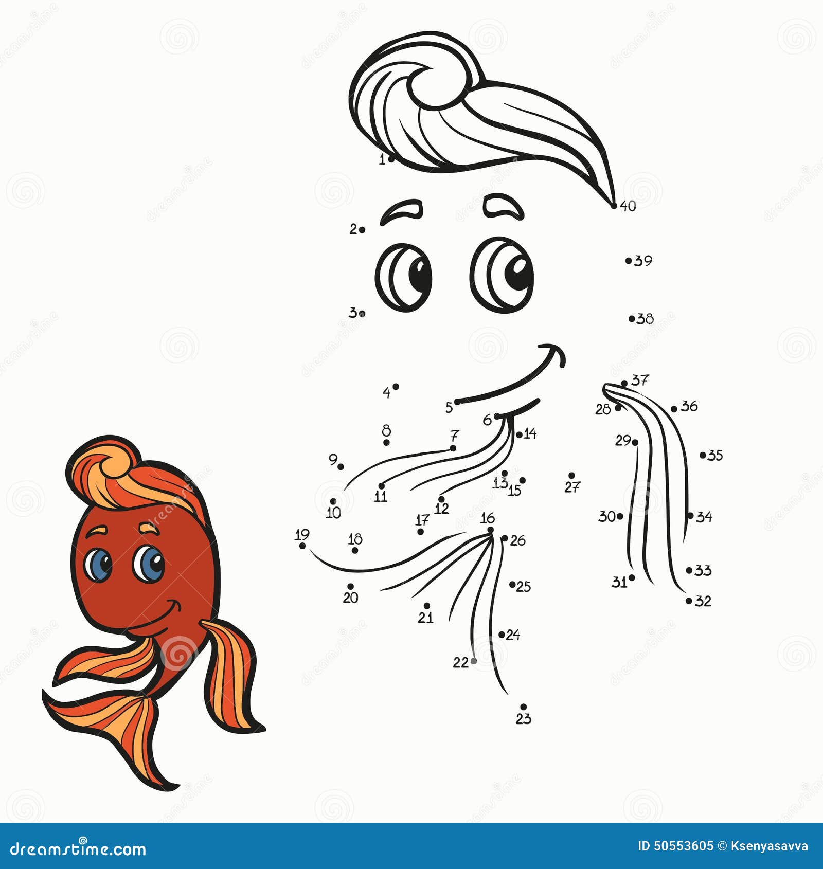 Numbers game (fish) stock vector. Illustration of cute - 50553605