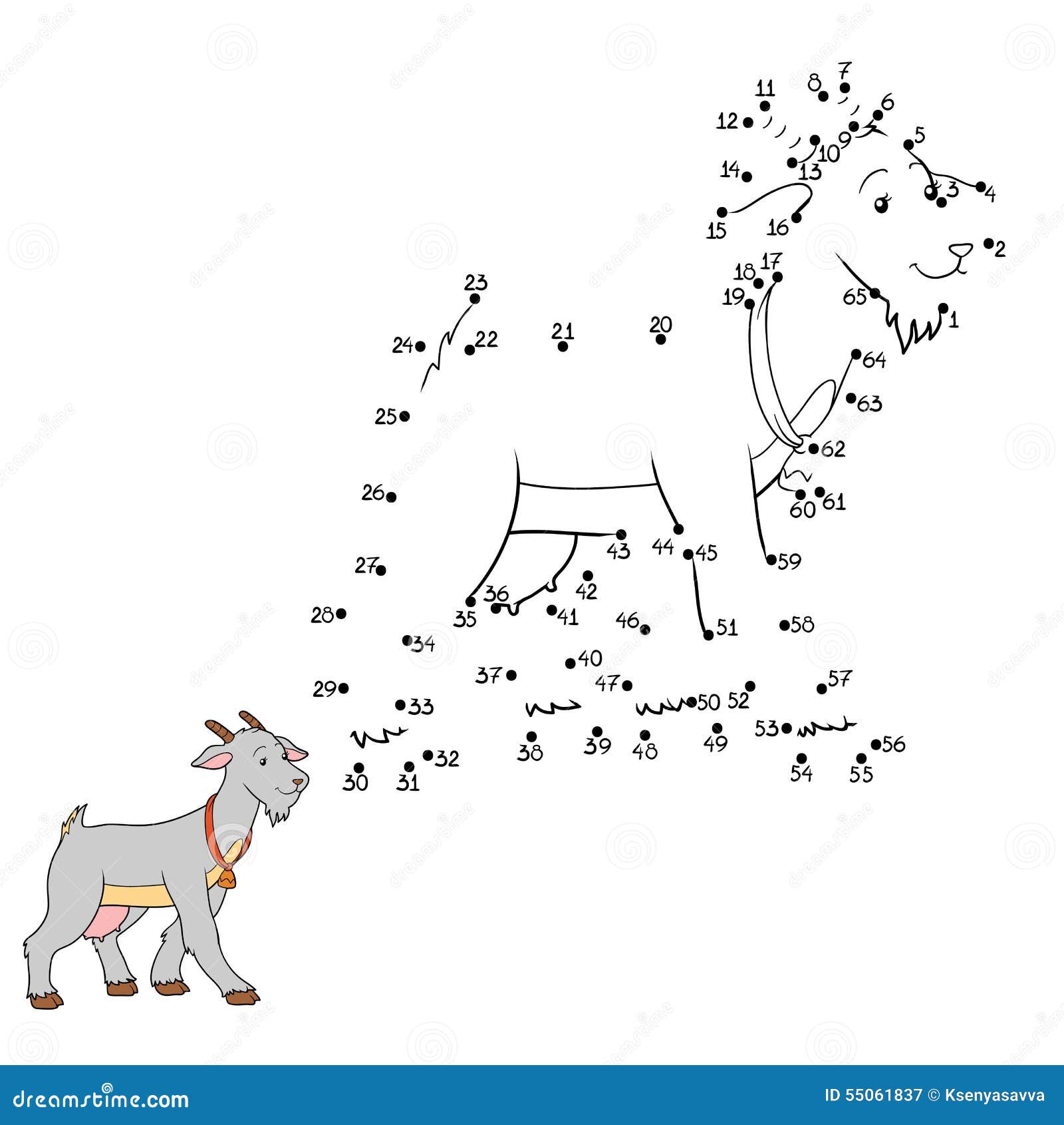 Numbers game (goat) stock vector. Illustration of doodle - 55061837
