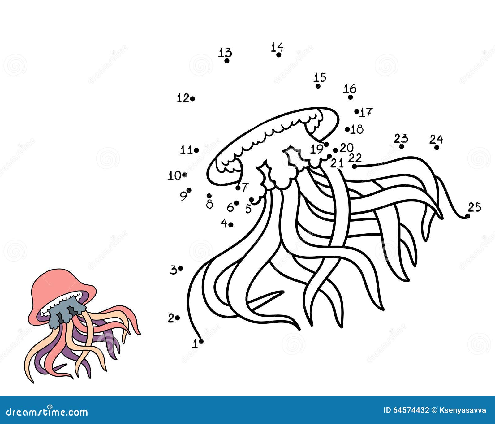 Numbers game (jellyfish) stock vector. Illustration of vector - 64574432