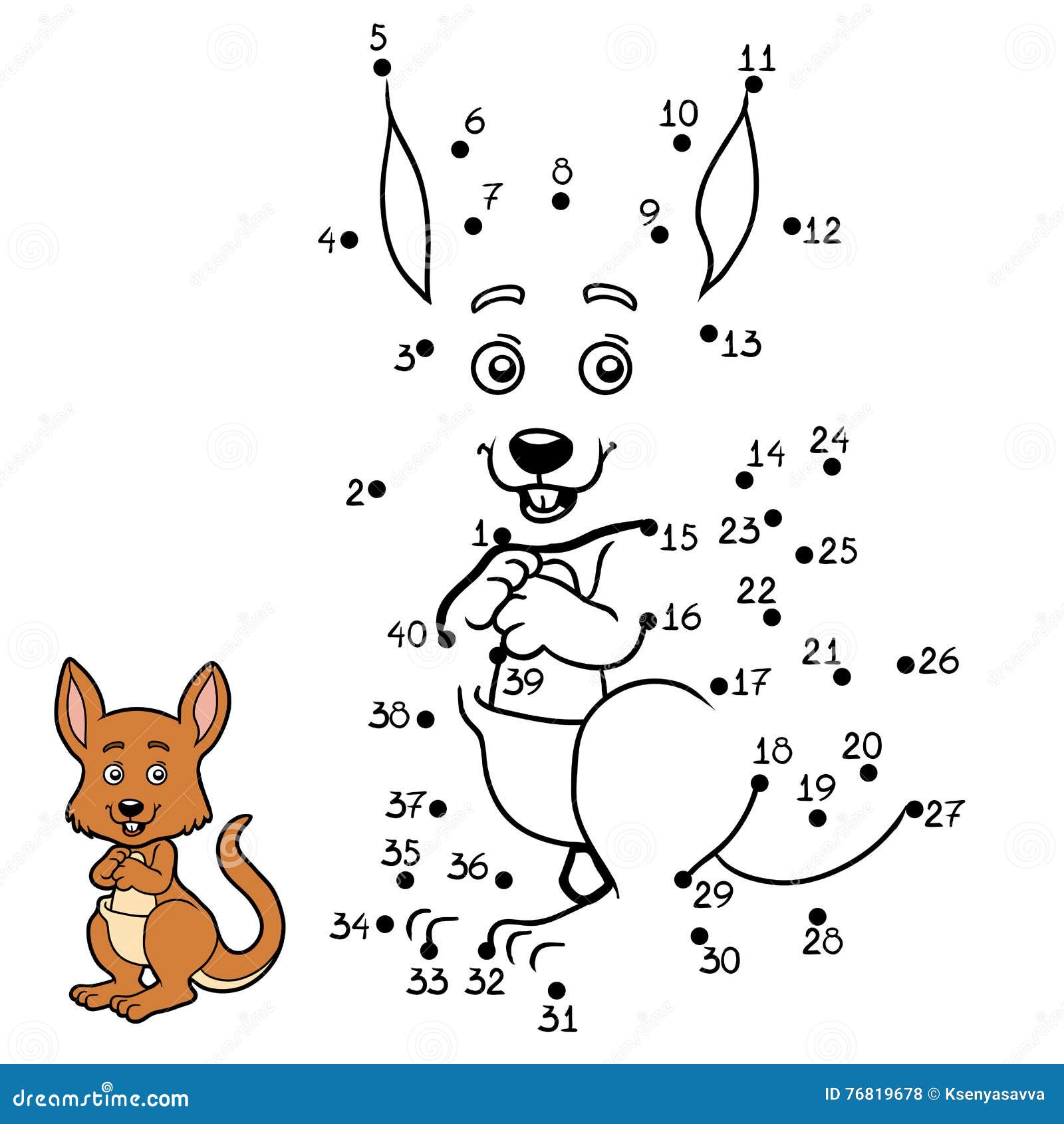 Numbers game, Kangaroo stock vector. Illustration of marsupial - 76819678