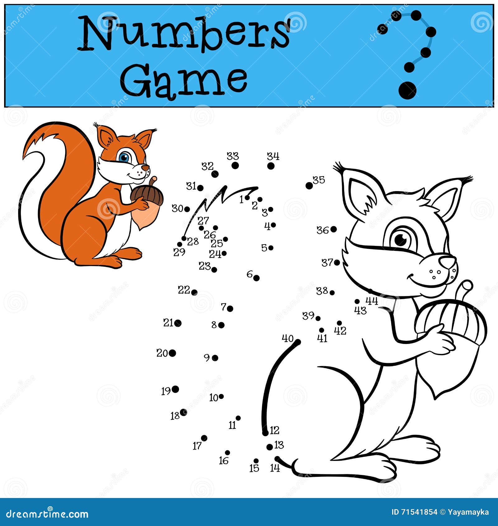 Numbers Game. Little Cute Squirrel Stock Vector - Illustration of ...