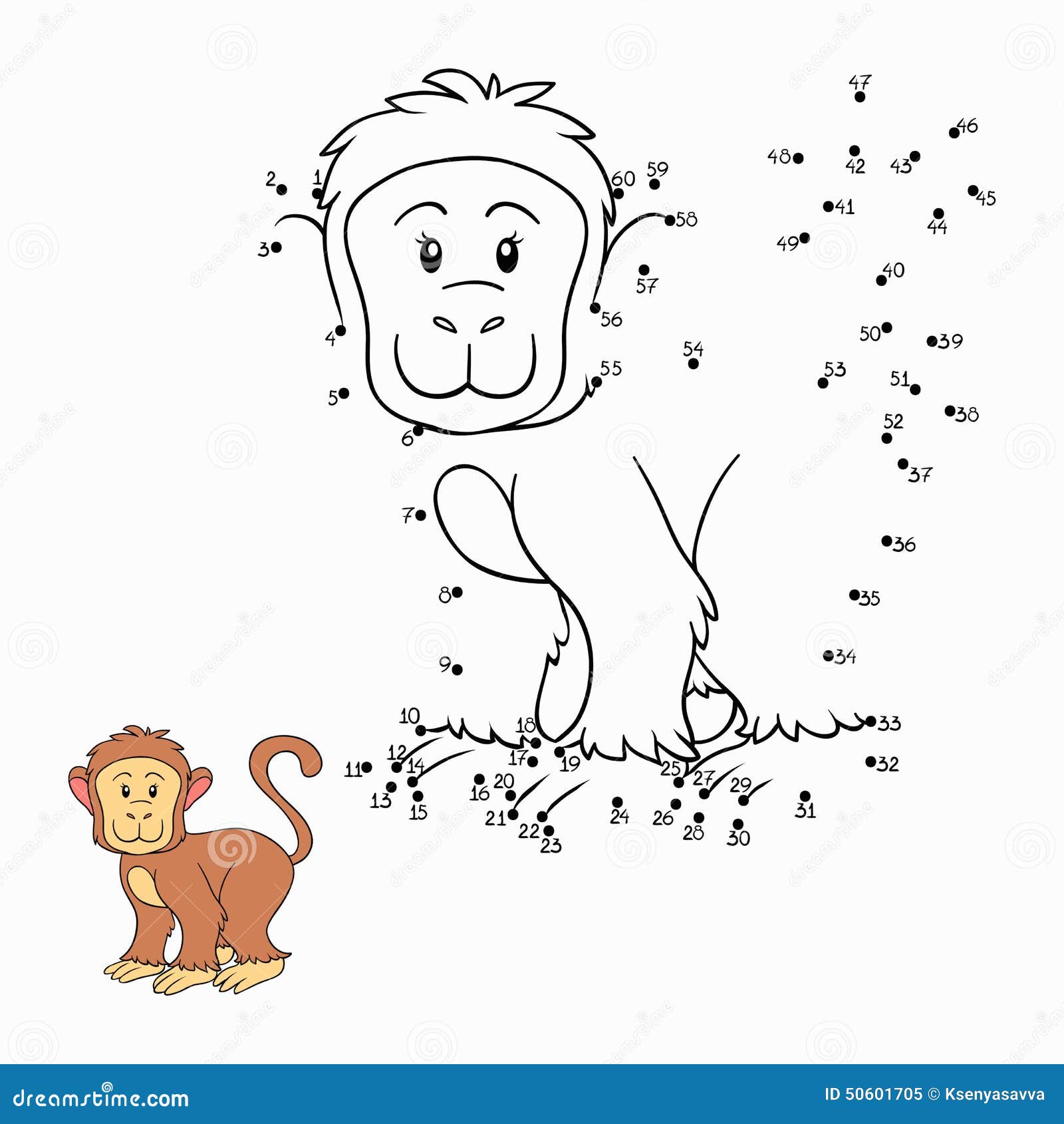 Numbers game (monkey) stock vector. Illustration of education - 50601705