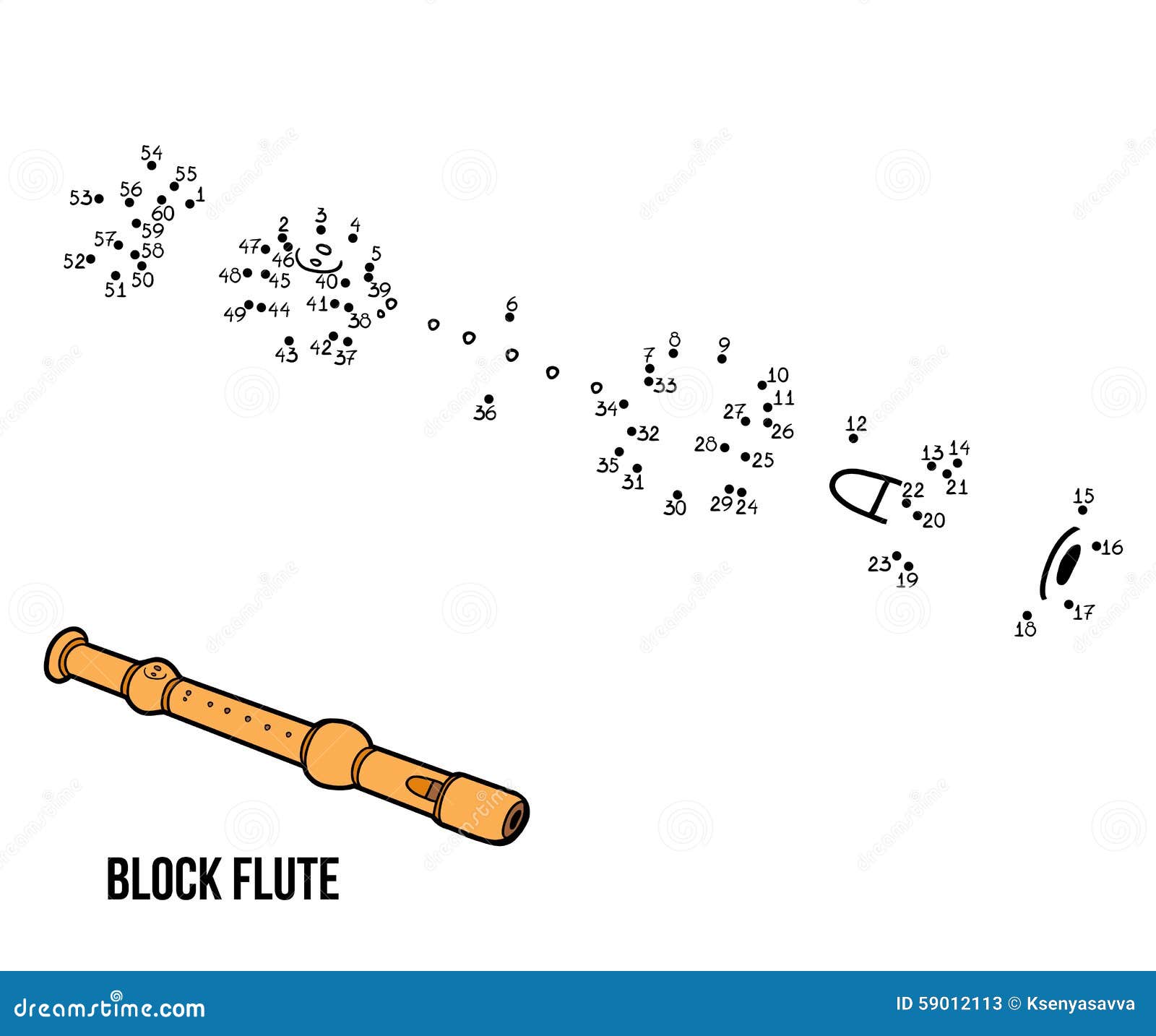 Numbers Game: Musical Instruments (block Flute) Stock Vector ...