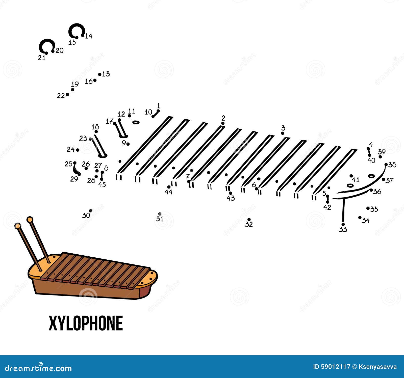 Numbers Game: Musical Instruments (xylophone) Cartoon Vector ...