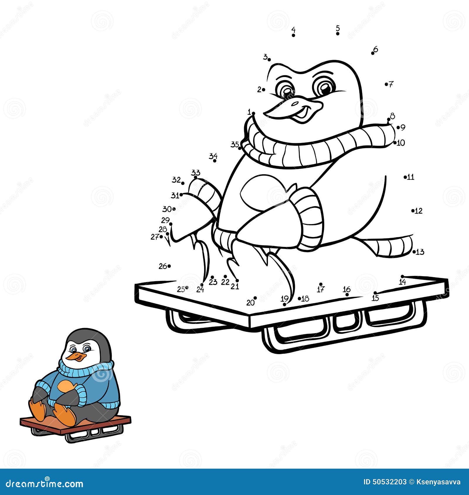 Numbers game (penguin) stock vector. Illustration of penguin - 50532203