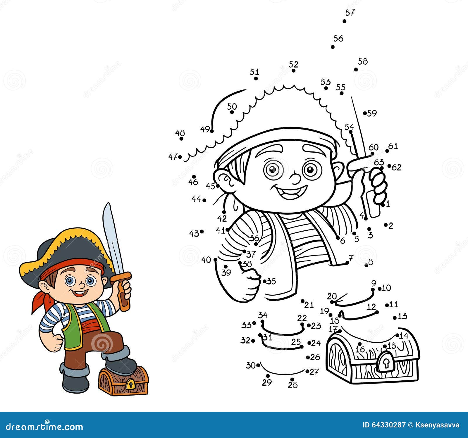 Numbers game (pirate boy) stock vector. Illustration of falchion - 64330287