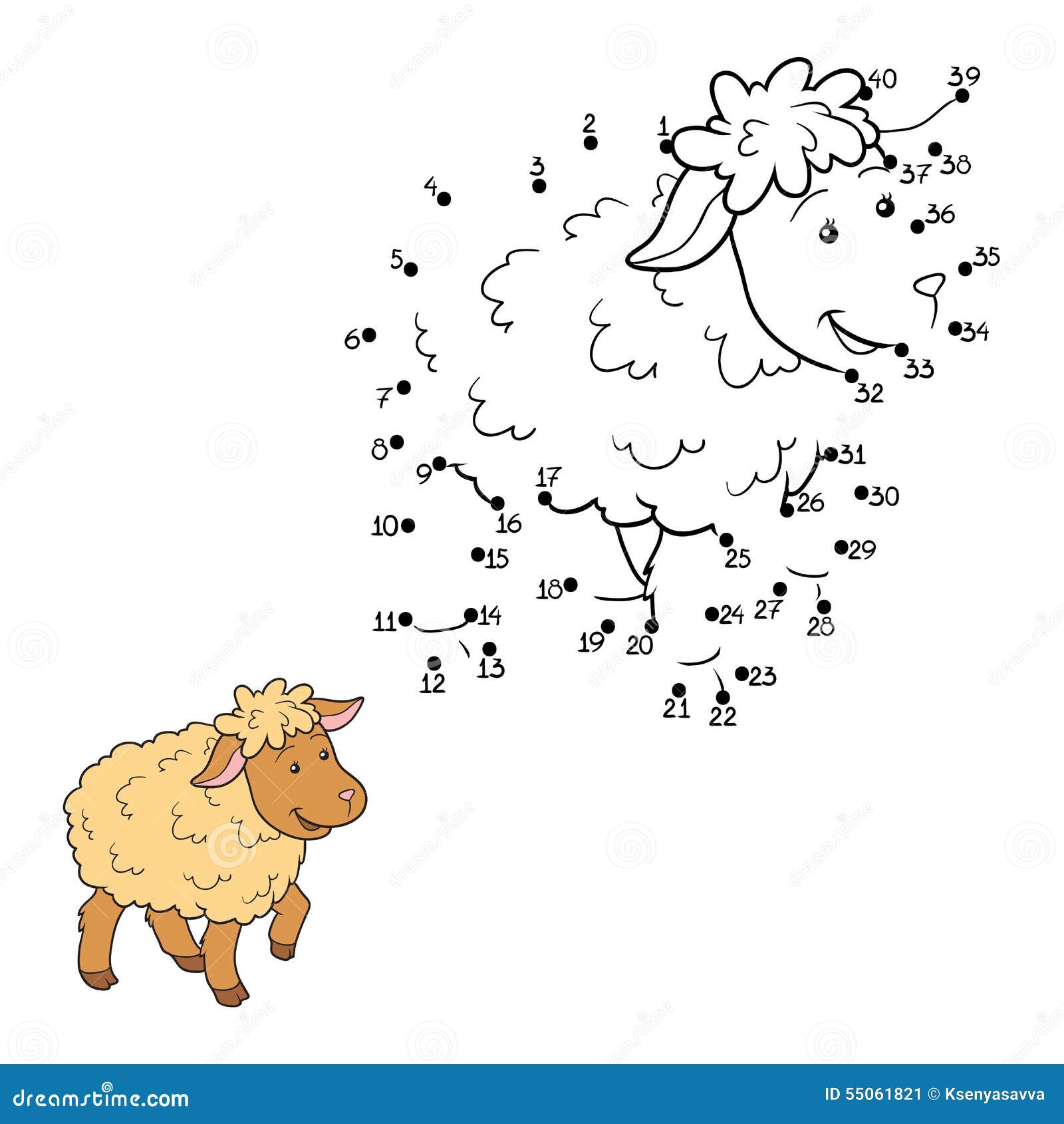 Numbers game (sheep) stock vector. Illustration of pastime - 55061821