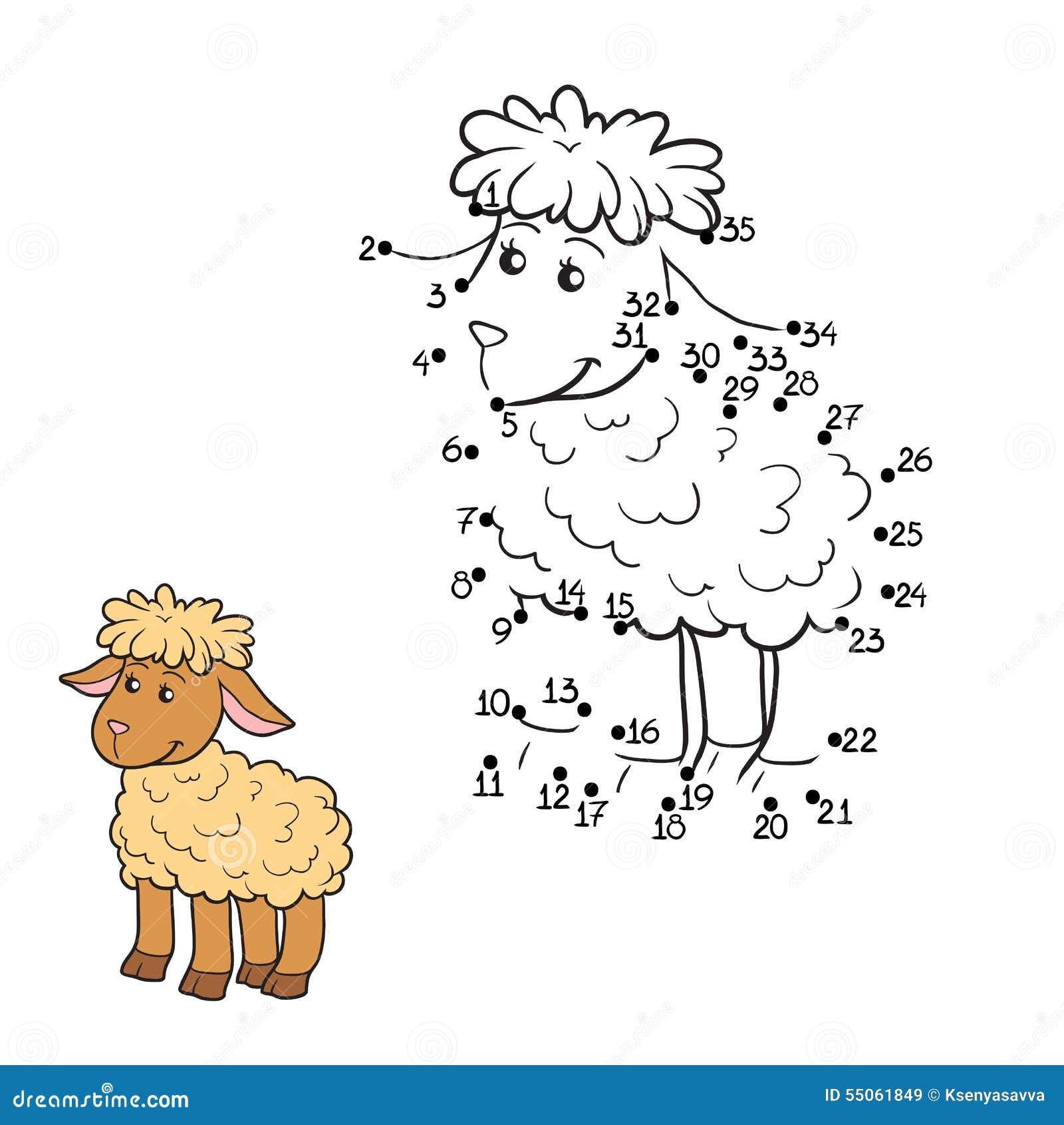 Numbers game (sheep) stock vector. Illustration of instructive - 55061849