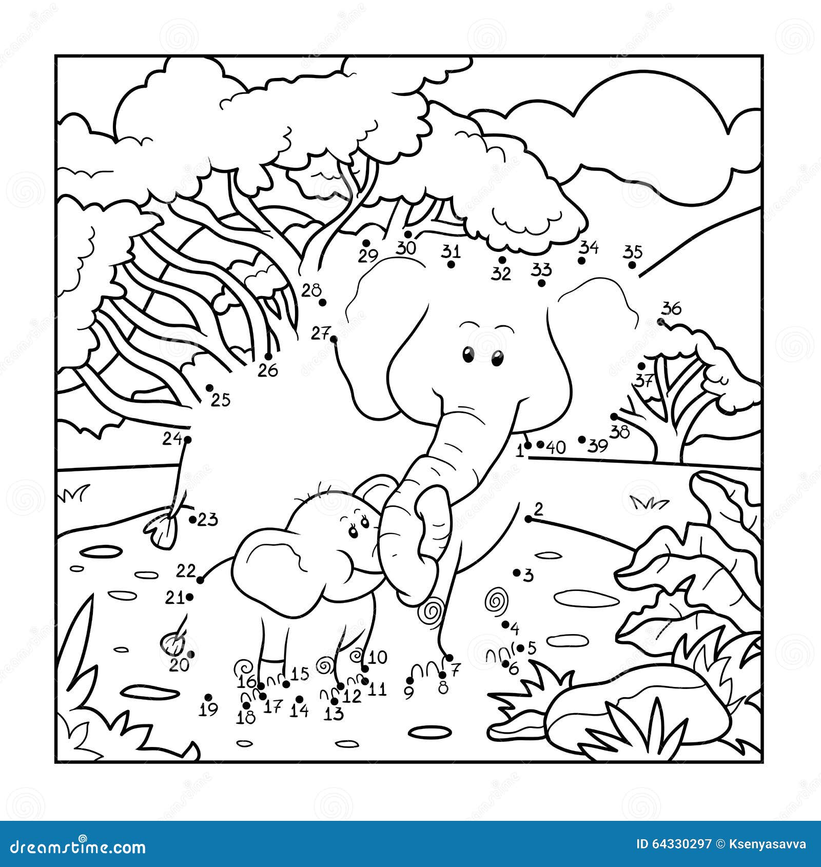 Numbers Game (two Elephants) Stock Vector - Illustration of game ...