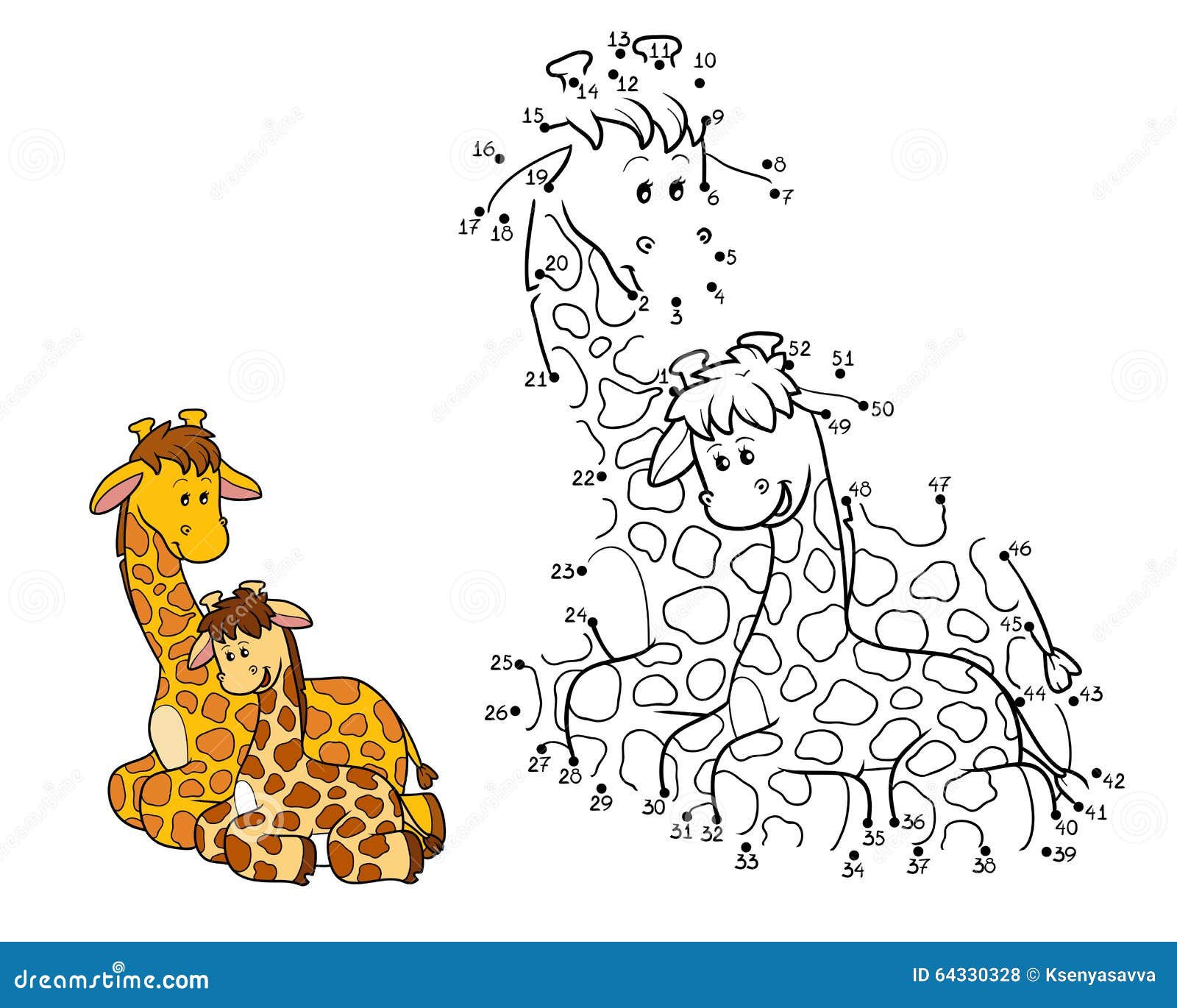 Numbers Game (two Giraffes) Stock Vector - Illustration of family ...