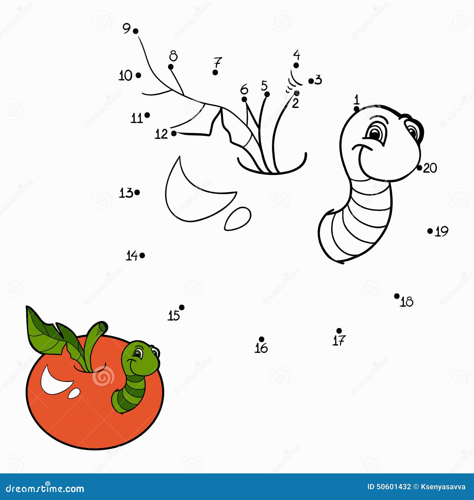 Worm Number. Cartoon Earthworms Count And Numbers Learning For Kids ...