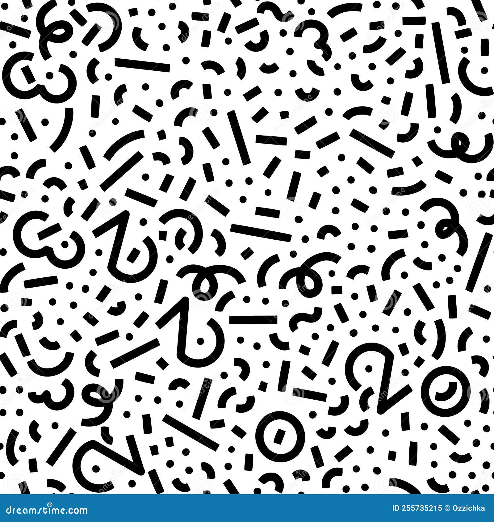 2023 Numbers with Geometric Confetti Vector Seamless Pattern. Simple ...