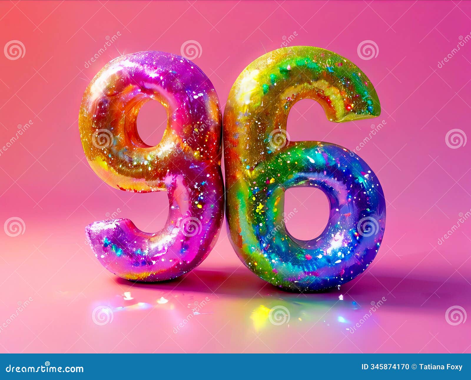 Numbers 96 with Glitters and Sparkles Stock Photo - Image of pink ...