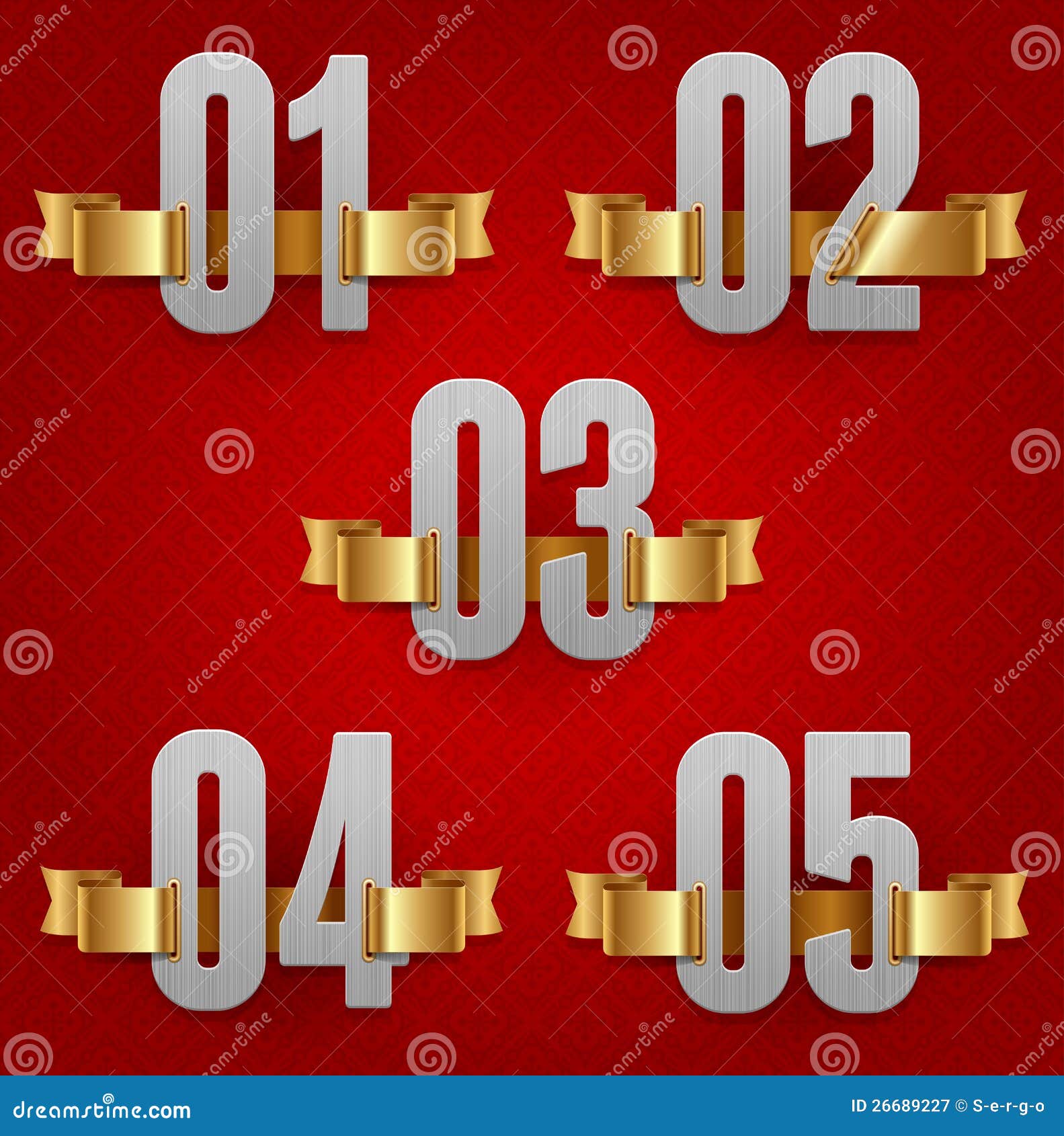 Label Red Ribbons Numbers Stock Illustrations – 40 Label Red Ribbons ...