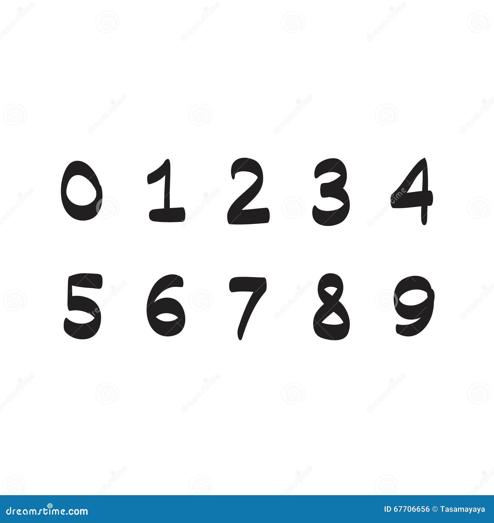 Numbers Hand Drawn Vector Set Icon Stock Vector - Illustration of ...