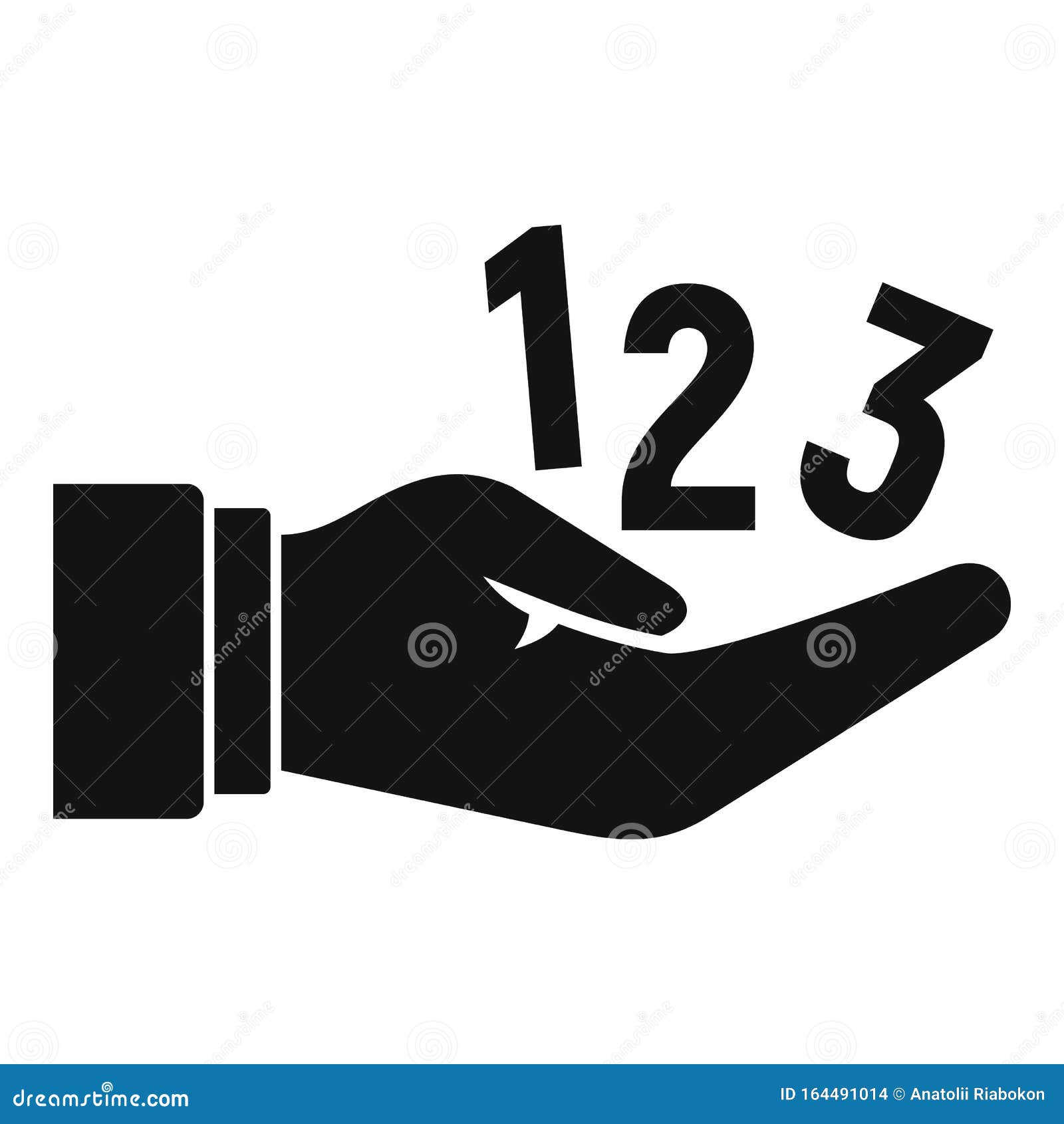 Numbers in Hand Icon, Simple Style Stock Vector - Illustration of ...