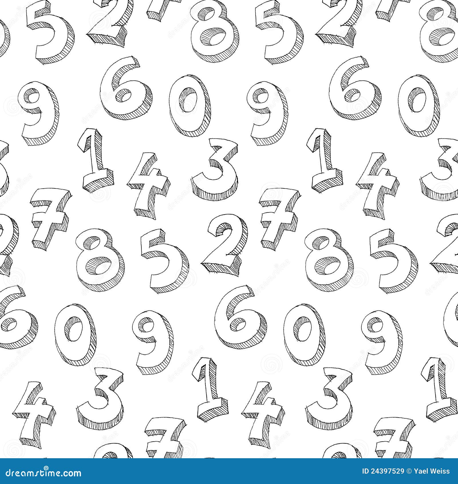 Numbers Hand Written Pattern Stock Vector - Illustration of handwritten ...