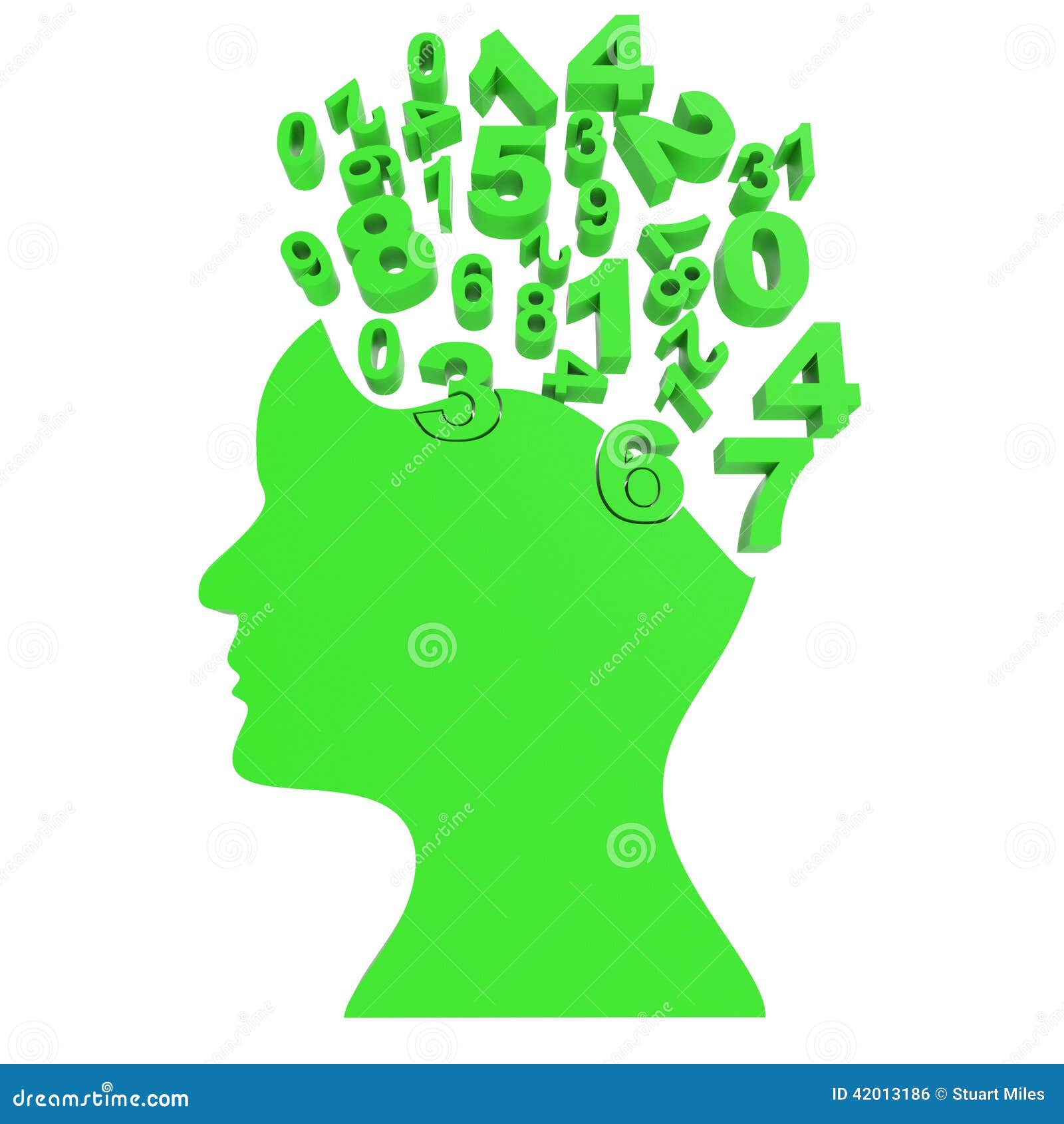 Numbers Head Means Person Numeric and University Stock Illustration ...