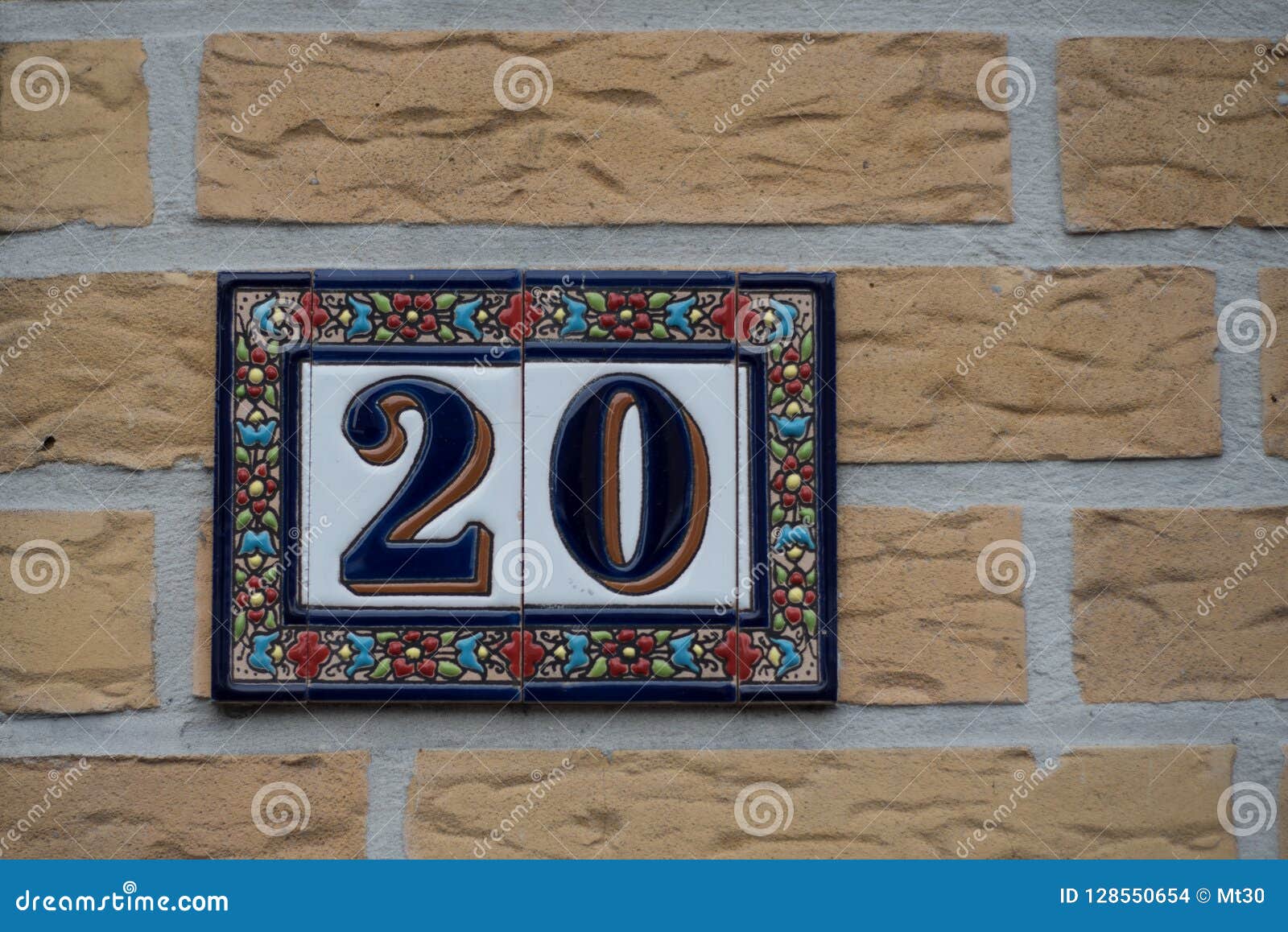 Numbers on house wall stock photo. Image of decorated - 128550654