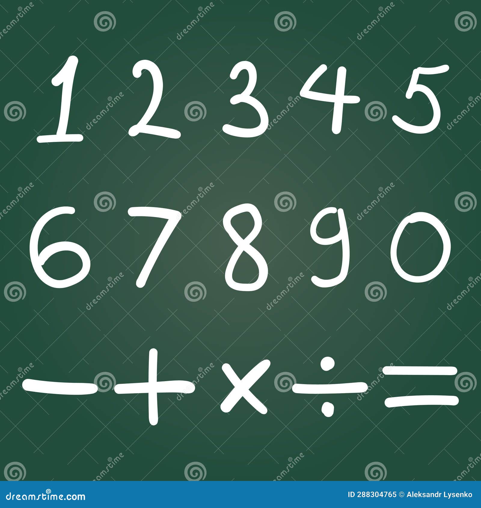 Numbers Icon in Hand Drawn Style. Number Vector Illustration on ...