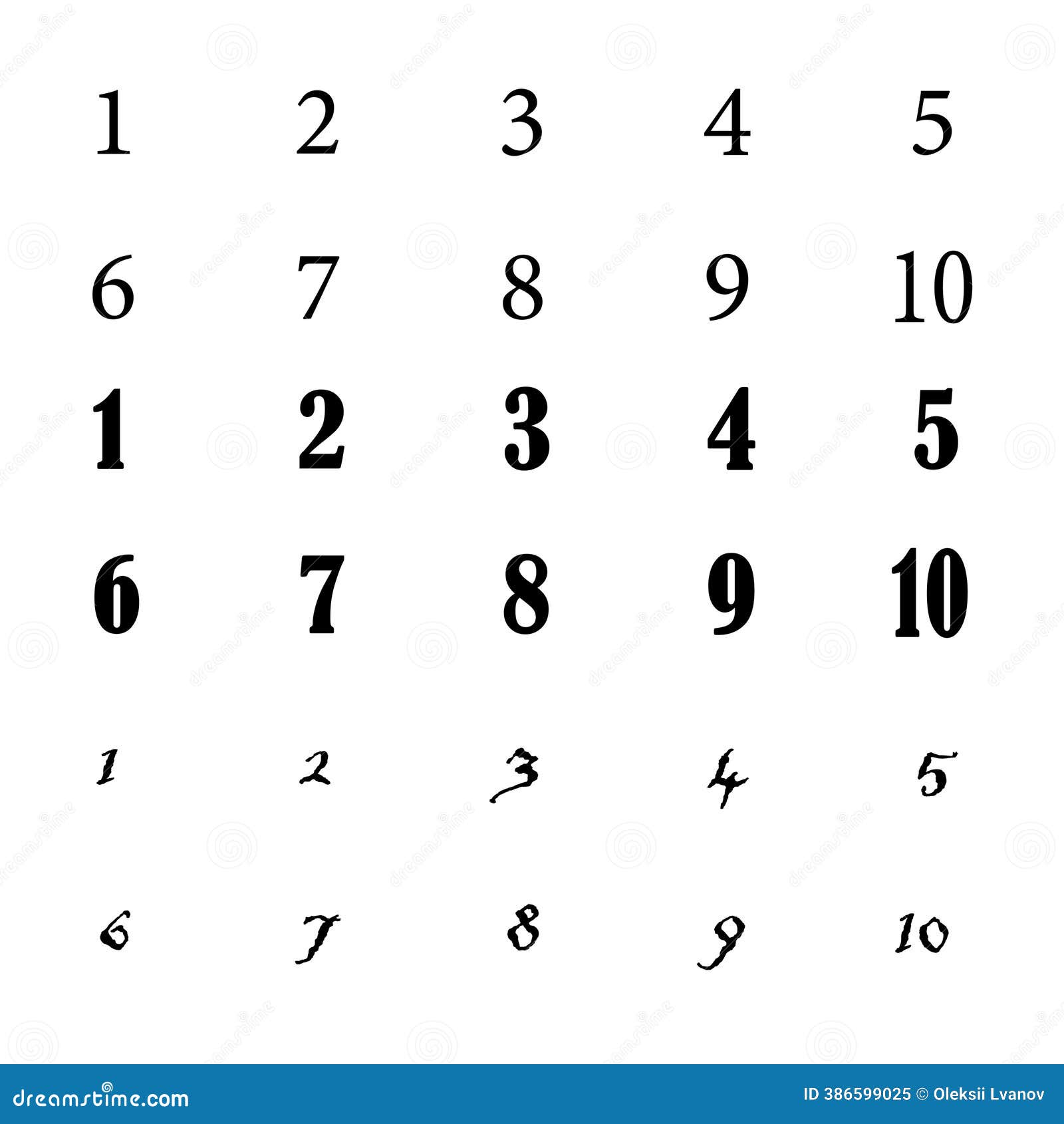 Vector Numeric Template. Set Of Flip Scoreboard With Reflections ...
