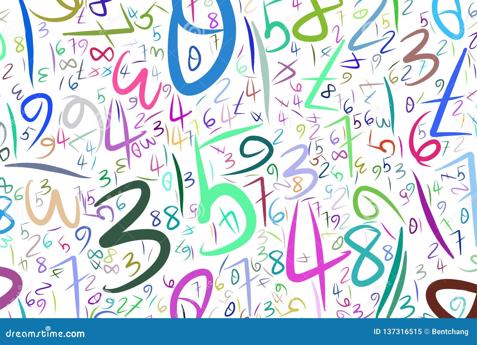 Numbers Illustrations Background Abstract, Hand Drawn Texture. Design ...