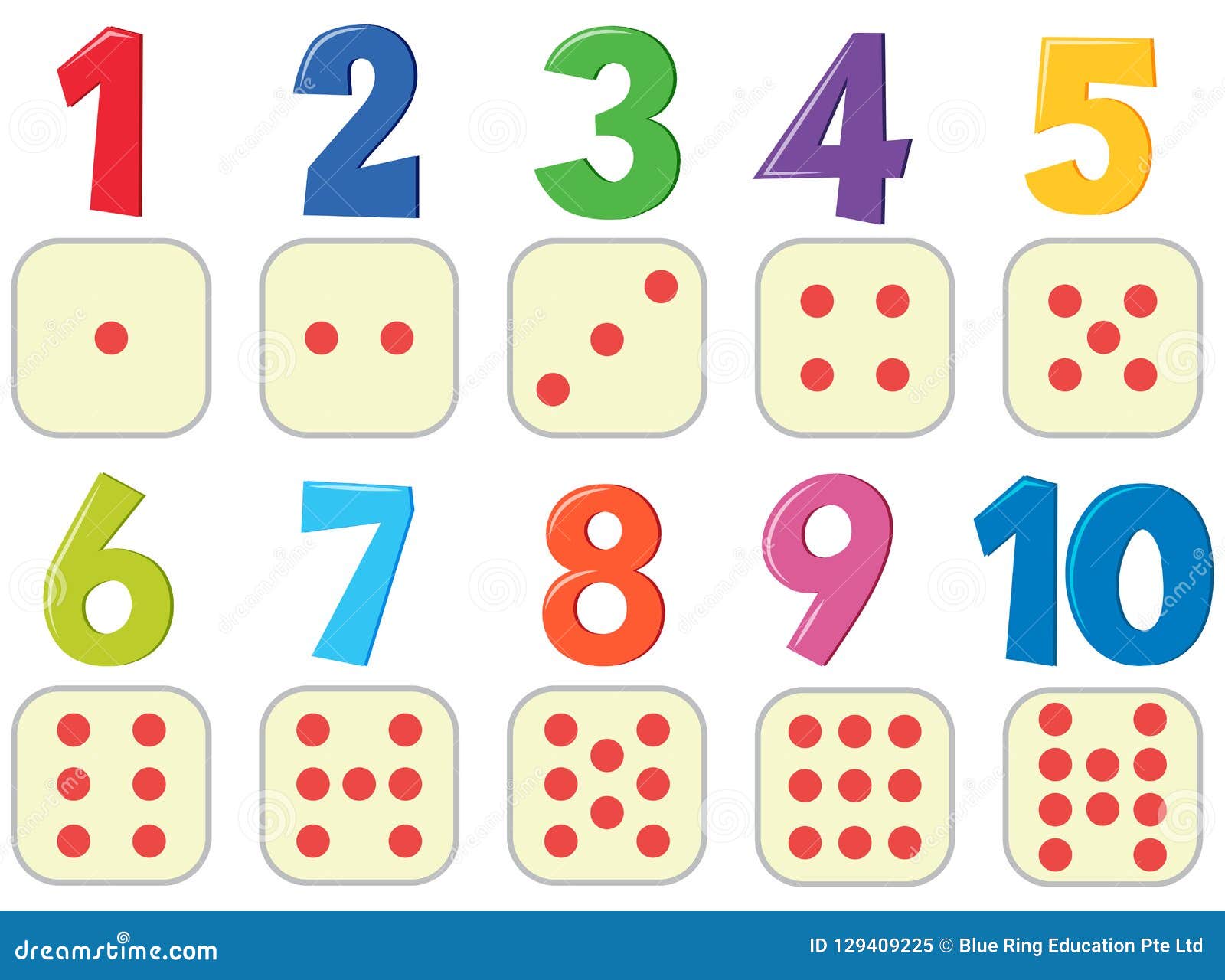 Numbers with image poster stock vector. Illustration of children ...