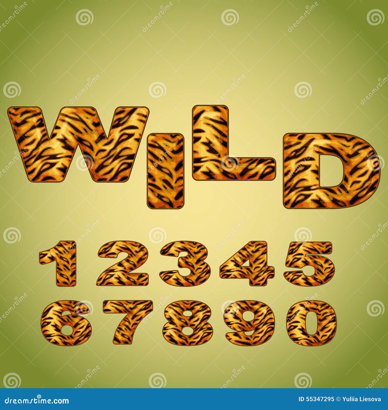 Numbers Imitating Tiger Fur Stock Vector - Illustration of unusual ...